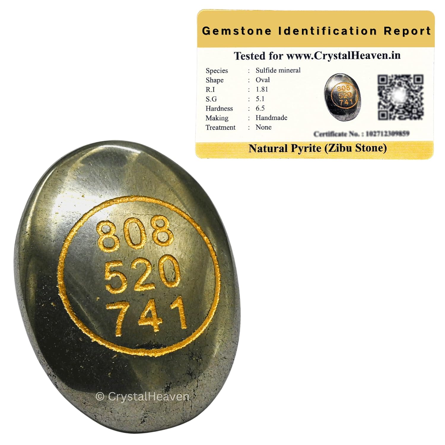 Crystal Heaven Certified Pyrite Zibu Symbols Crystal for Money - Lucky ...