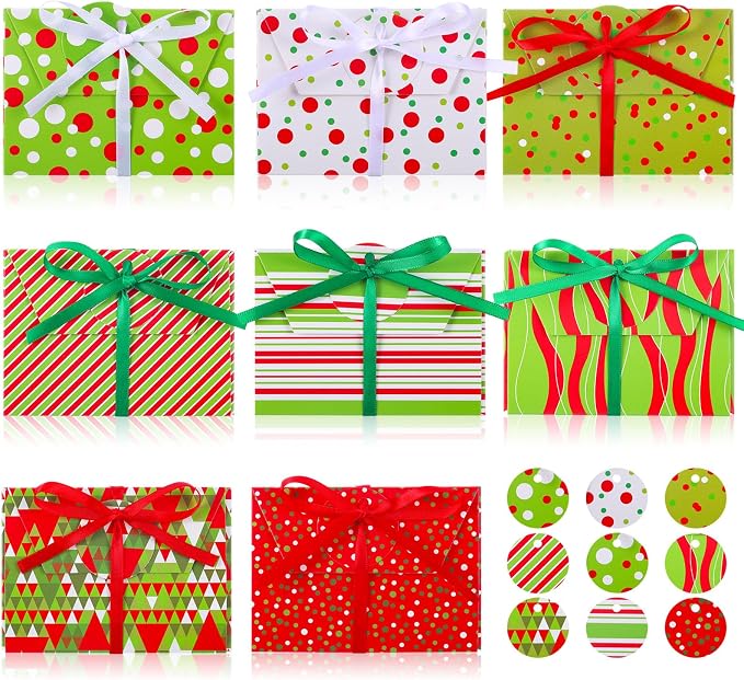 Amazon.com: Yeaqee 48 Set Christmas Gift Card Holder Boxes with Ribbon ...