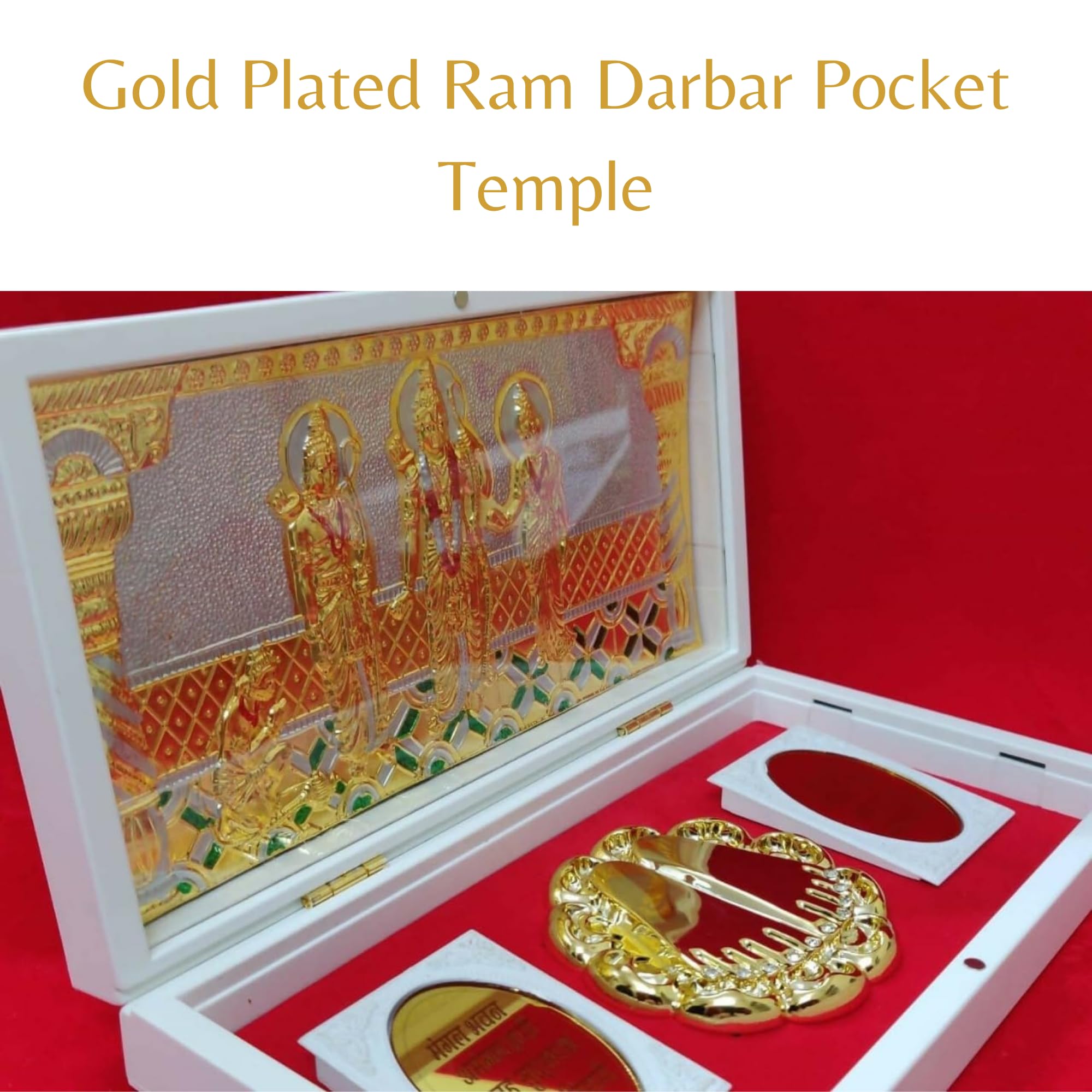 ZAARIYA Ram Darbar Frame/Pocket Temple I 24 Karat Gold Plated ...