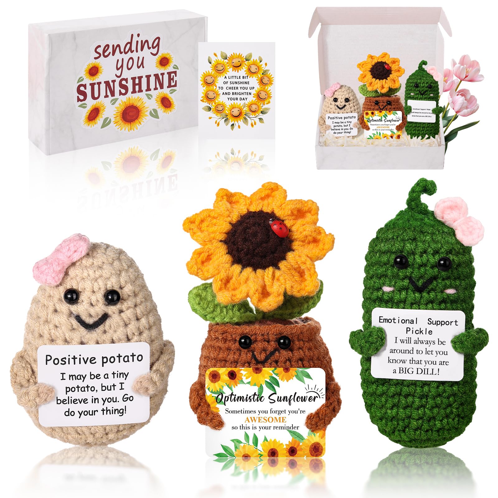Amazon.com: Munutix Funny Positive Potato Crochet Dolls,Emotional ...