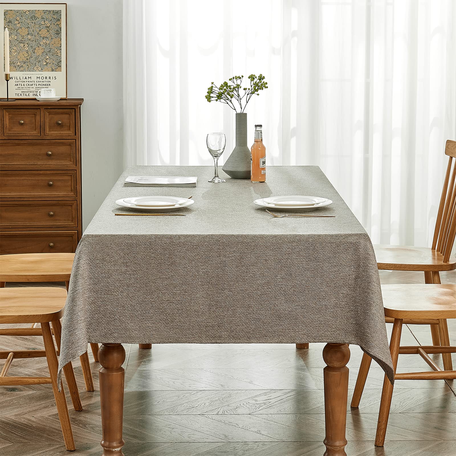 BALCONY & FALCON Rectangle Tablecloth Jacquard Style Water Resistant ...