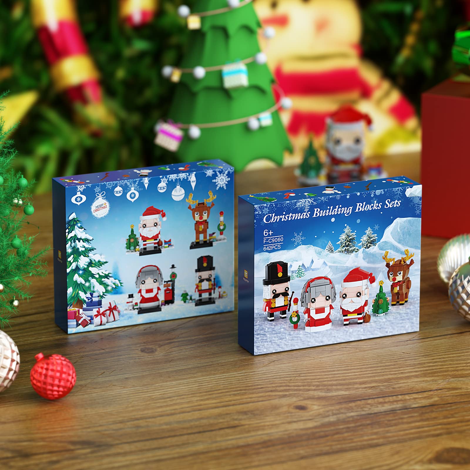 Christmas Building Sets, 641Pcs Contain Christmas Reindeer, Nutcrackers ...