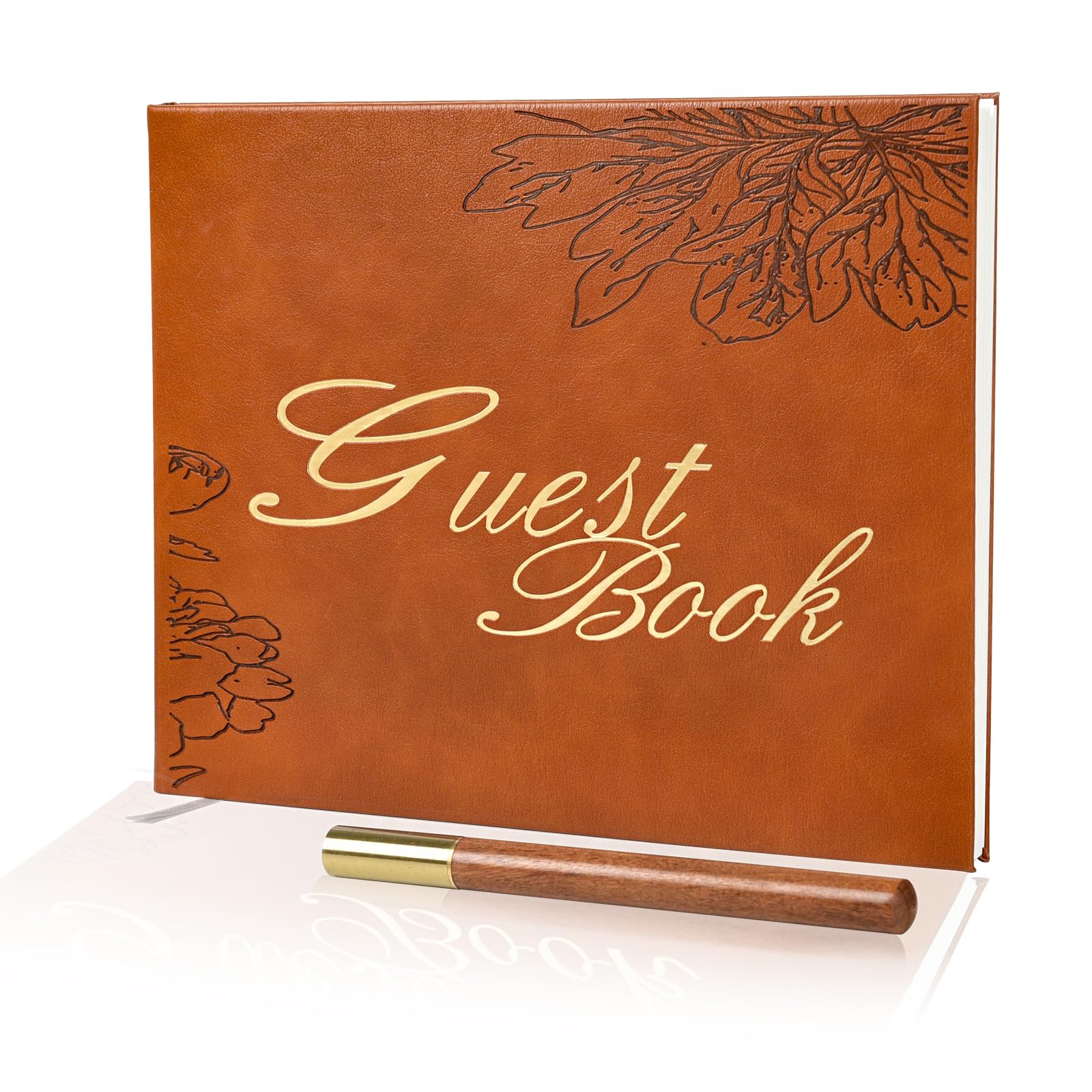Amazon.com: Leather Wedding Guest Book,Visitor Log Guest Book for ...
