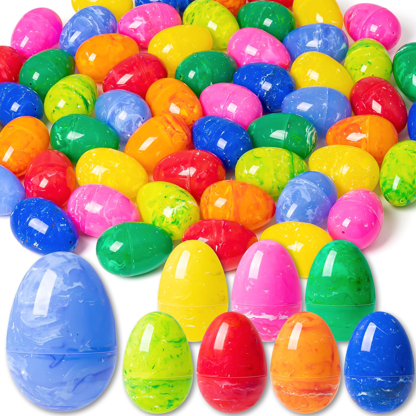 Snapklik.com : 72 PCS Plastic Empty Easter Eggs, 3.15 Large Bulk ...