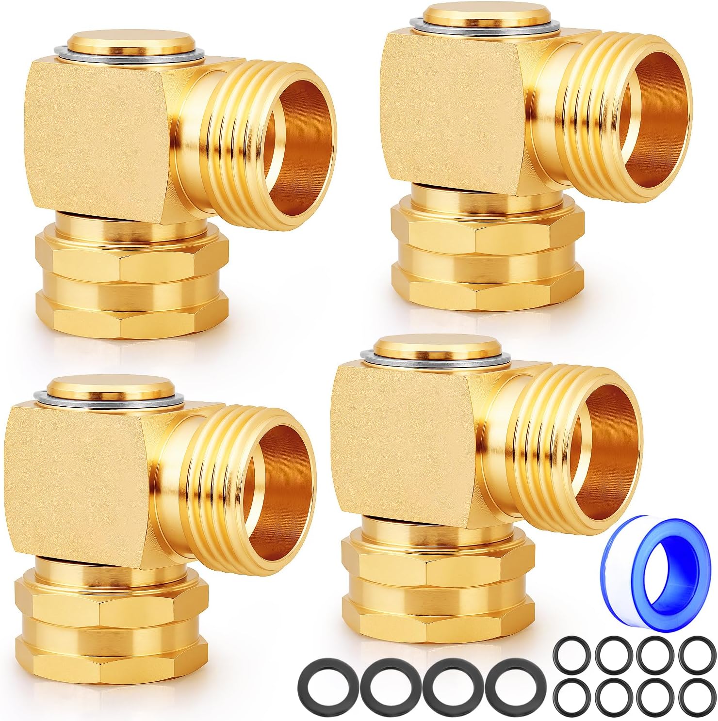 Amazon.com : UNWAVER Garden Hose Swivel elbow Connector 90 Degree Solid ...