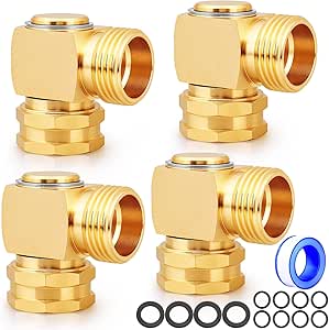Amazon.com : UNWAVER Garden Hose Swivel elbow Connector 90 Degree Solid ...