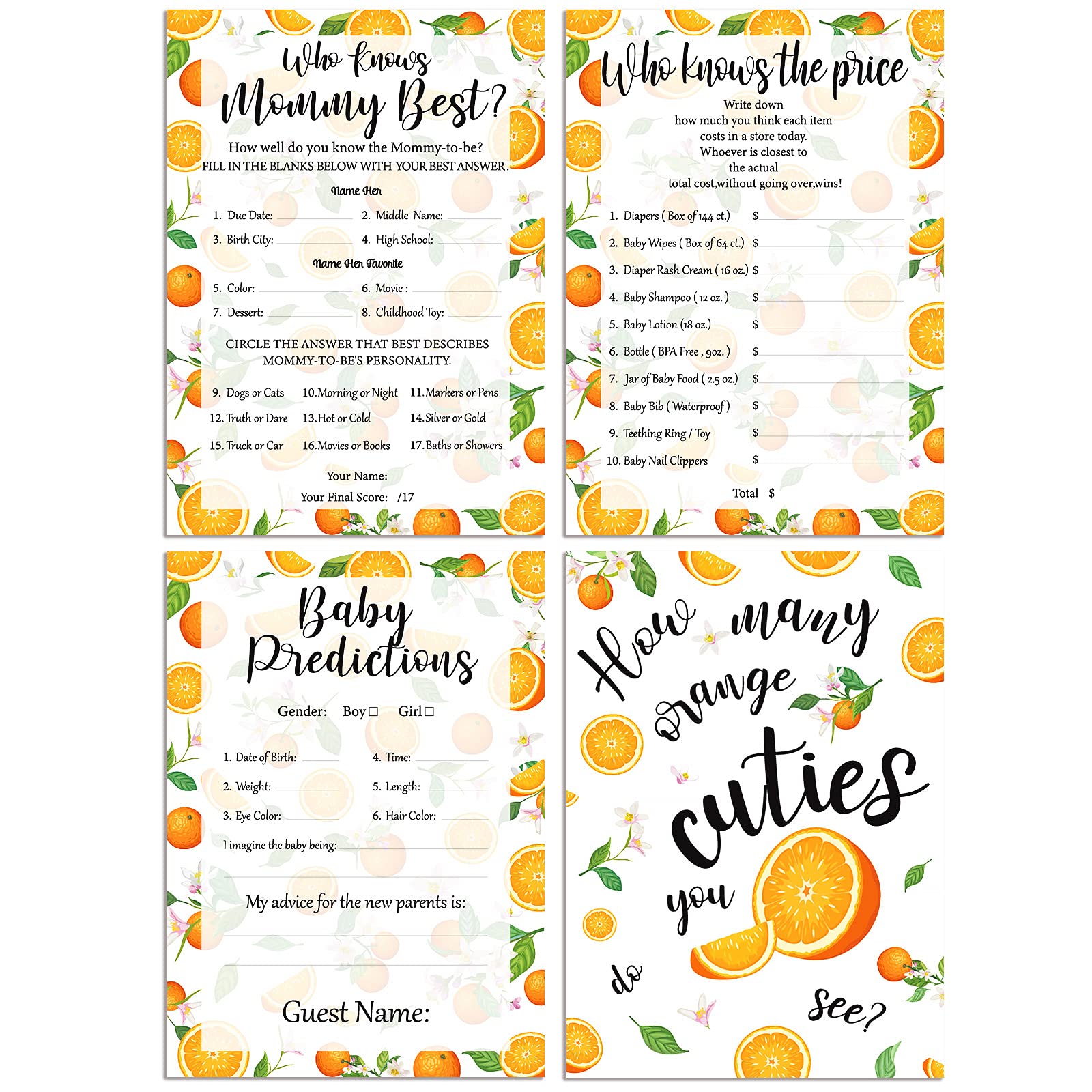 Buy 60 Pieces Baby Shower Game Cards Set Baby Baby Shower Games Card 
