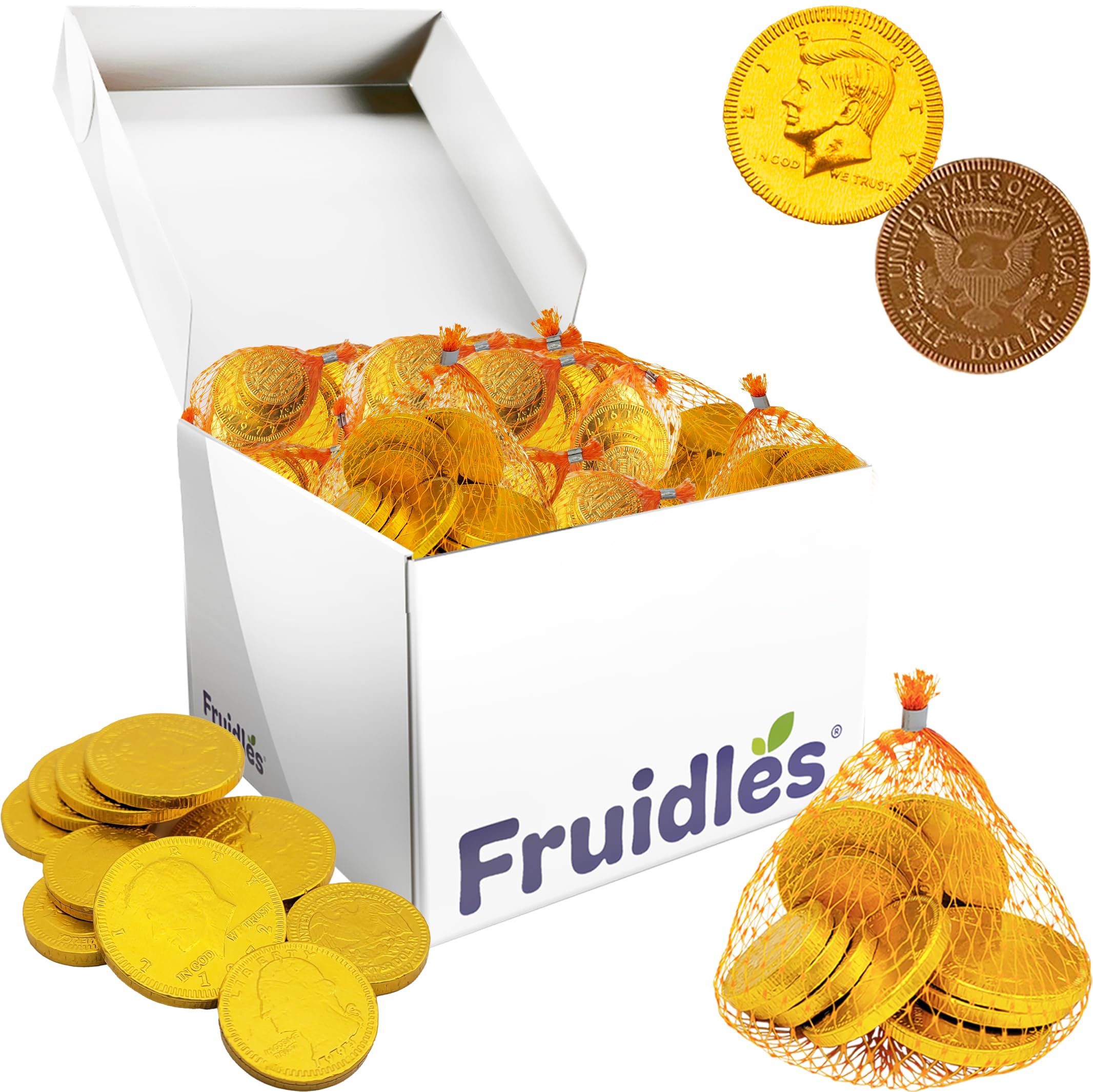 Amazon.com : Chocolate Coins in Mesh Bags, 10 Belgian Milk Chocolate ...