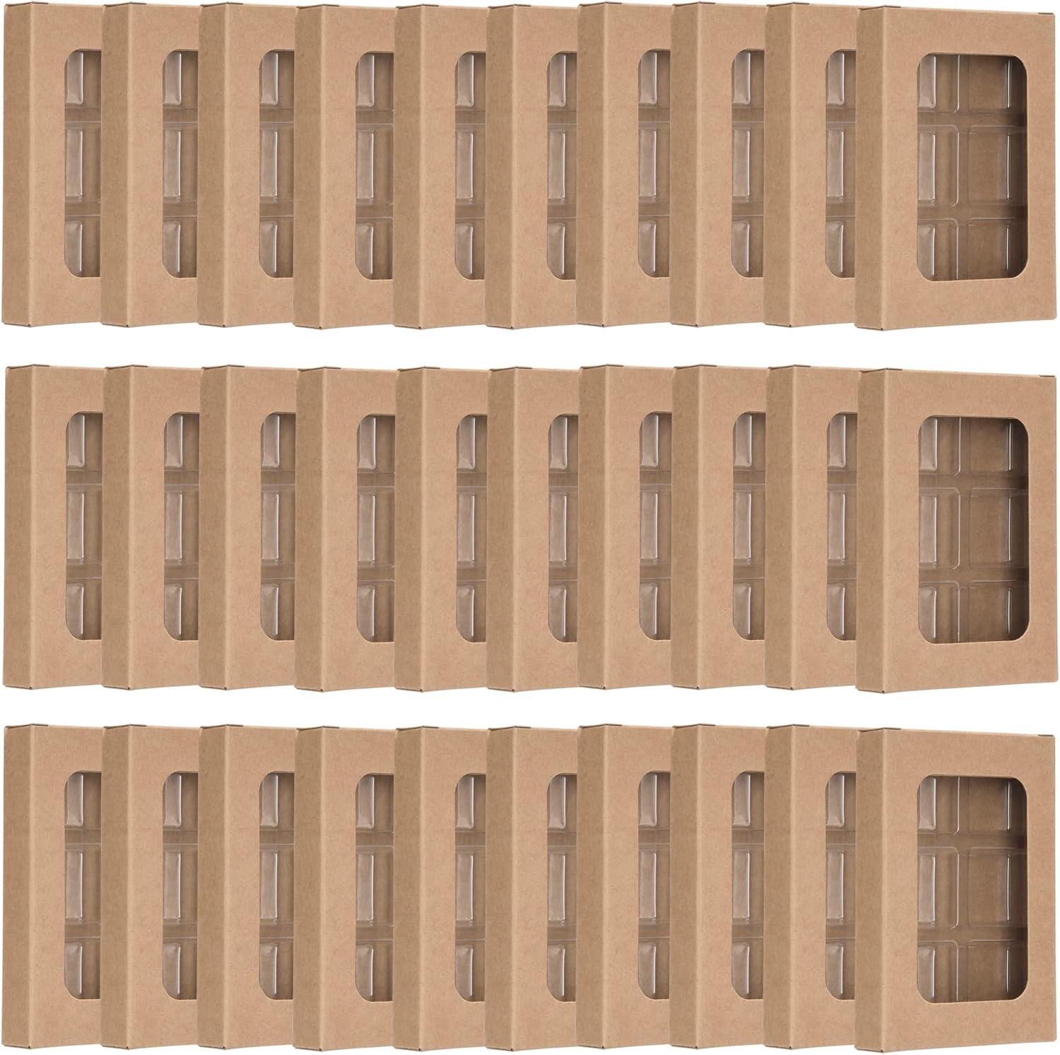 Amazon.com: Ozzy supplies 30 pcs Kraft Box with Crystal Clear Clamshell ...