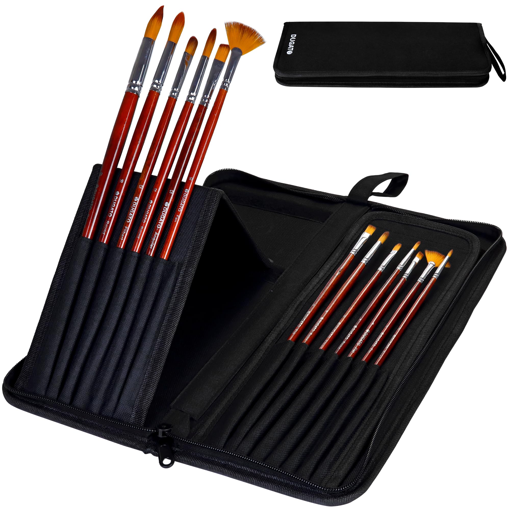 Amazon.com: Black Canvas Paint Brush Holder Zippered 5.7x14.8 inches ...