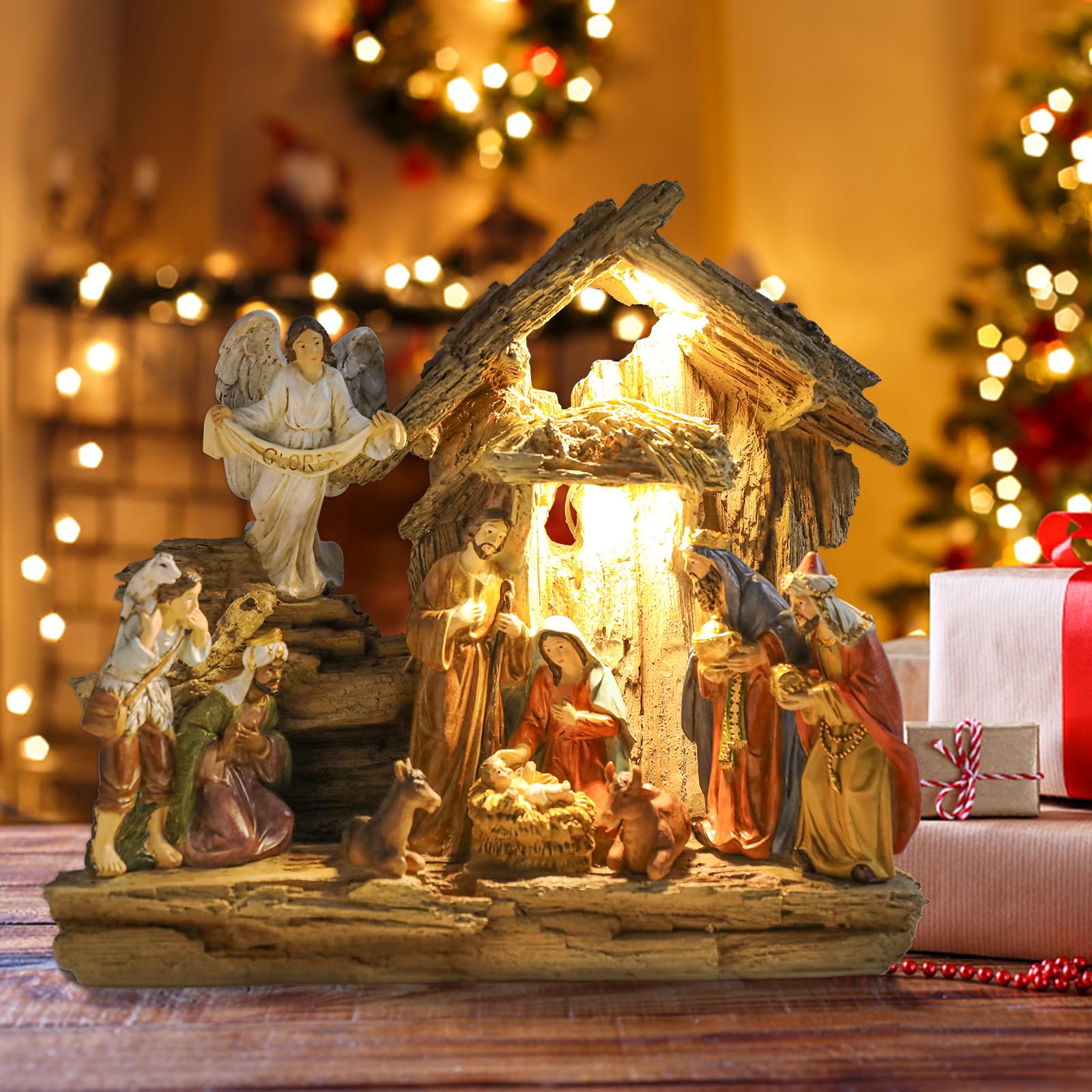 Amazon.com: Wonder Solar Christmas Nativity Scene Decorations ...