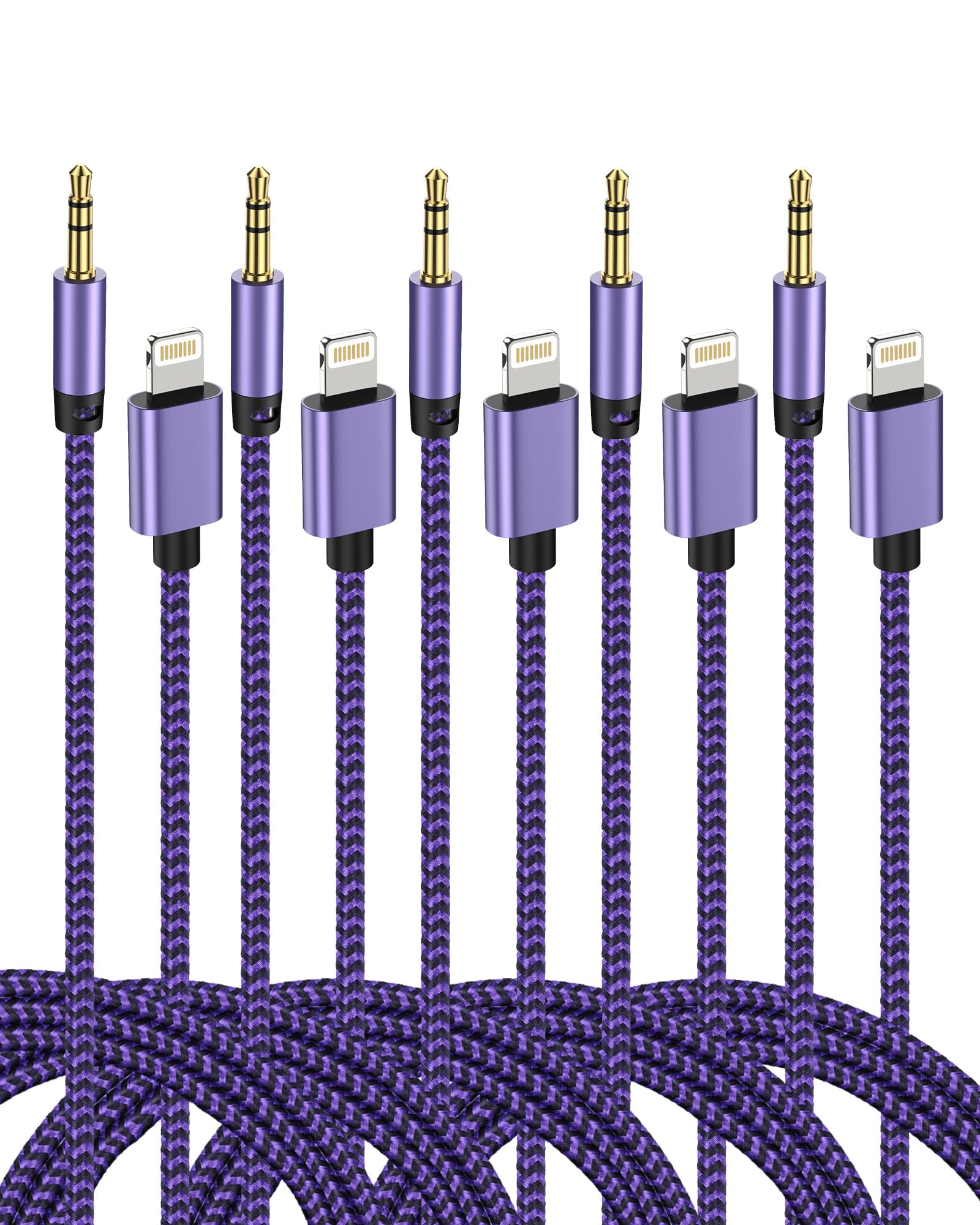 Amazon.com: Aux Cord to iPhone, 5Pack MFI Certified Lightning to 3.5mm ...