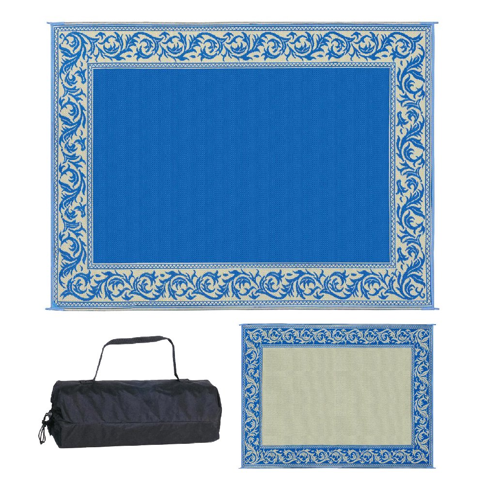 Snapklik.com : RA3 Blue/Beige 9-Feet X 12-Feet Classical Mat