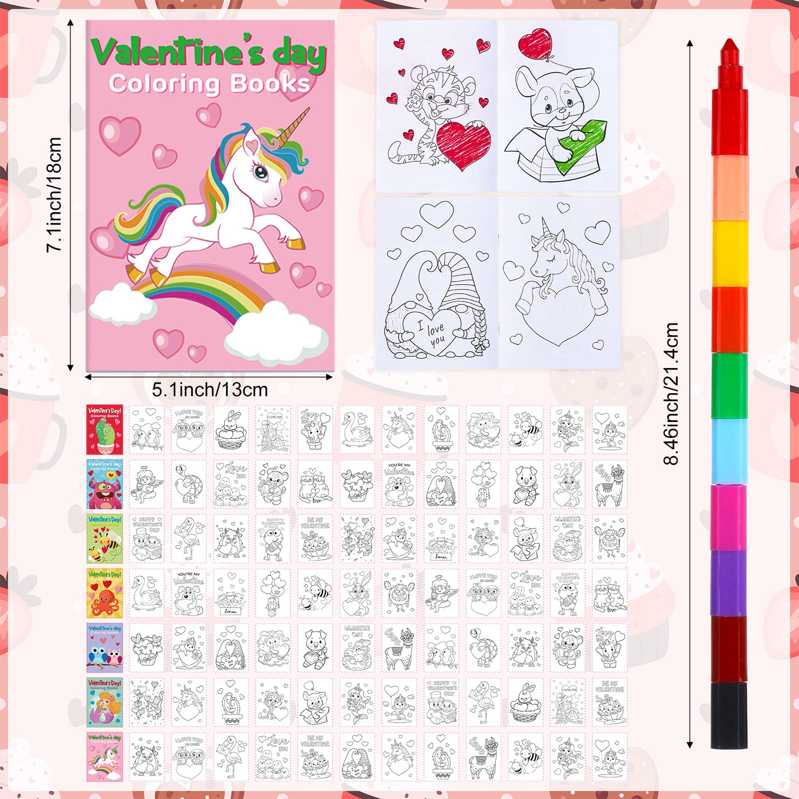 Snapklik.com : Funrous 28 Pcs Valentines Day Coloring Books For Kids Bulk