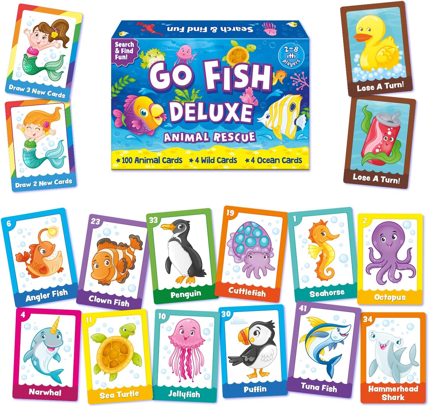Go Fish Deluxe Animal Rescue! Family Card Game for Girls, Boys ...