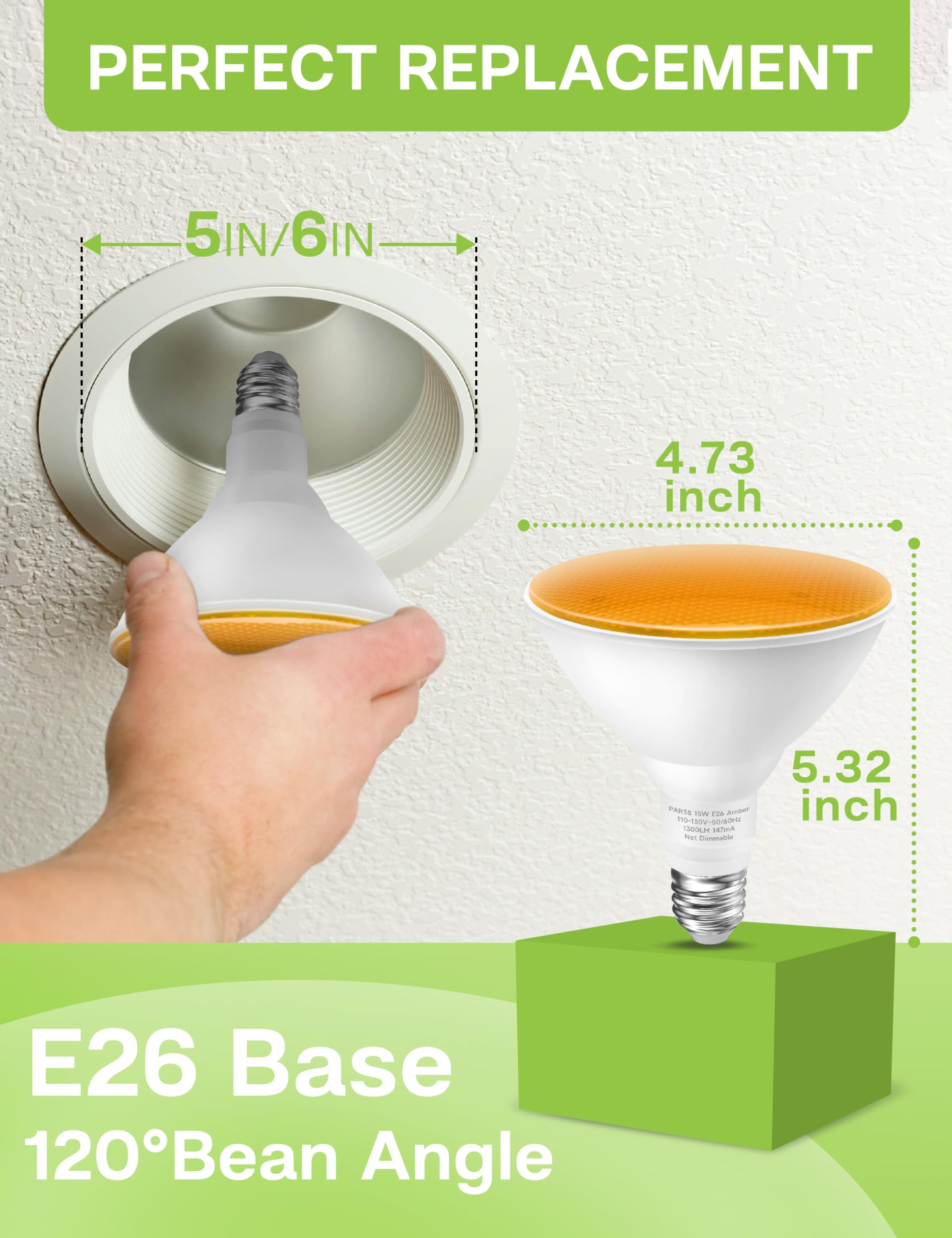 Snapklik.com : PAR38 LED Bug Light Bulbs For Outdoor, 150-200W ...