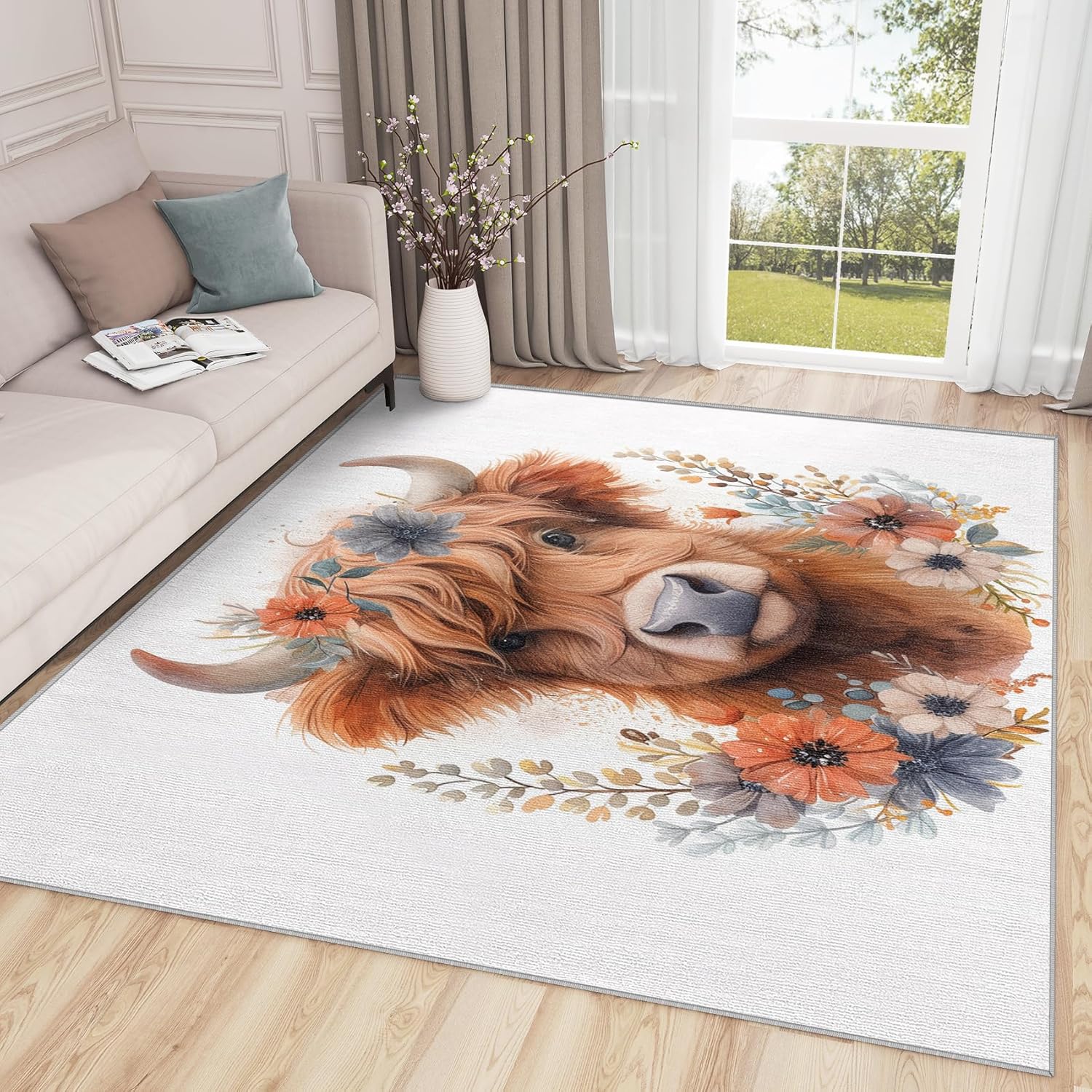 Amazon.com: SherAvant Highland Cow Decor for Nursery - 3x4 Rug ...