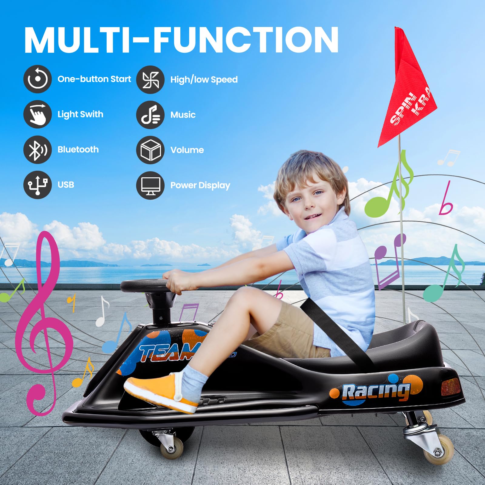 Snapklik.com : Hetoy 24V Electric Drifting Go Kart For Kids, Outdoor ...