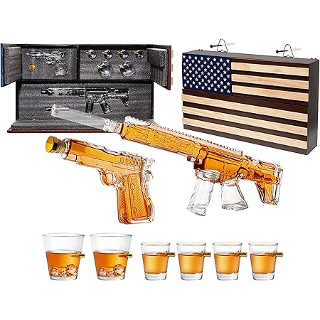 Amazon.com | AR15 Whiskey Decanter Set - Limited Edition,Silencer Stopper - 800 ml & 4 12oz ...