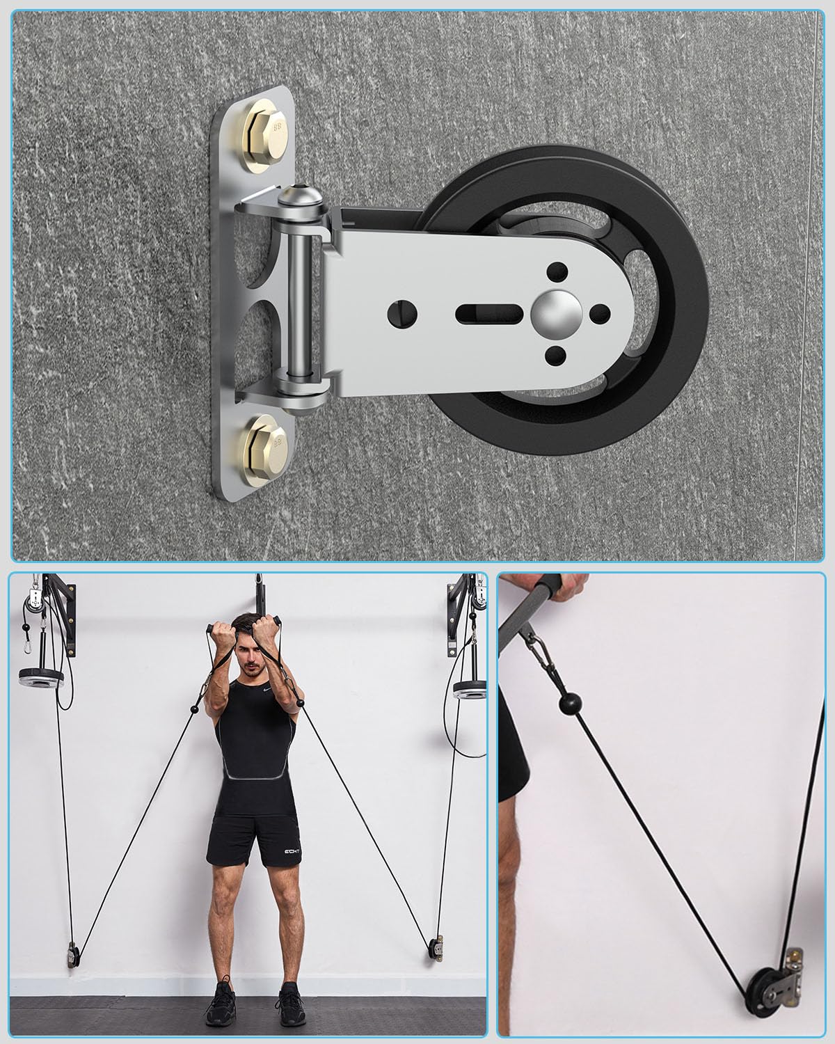 Snapklik.com : Gym Pulley Blocks, 3.5Inch/88mm Wall Mount Fixed Pulley ...