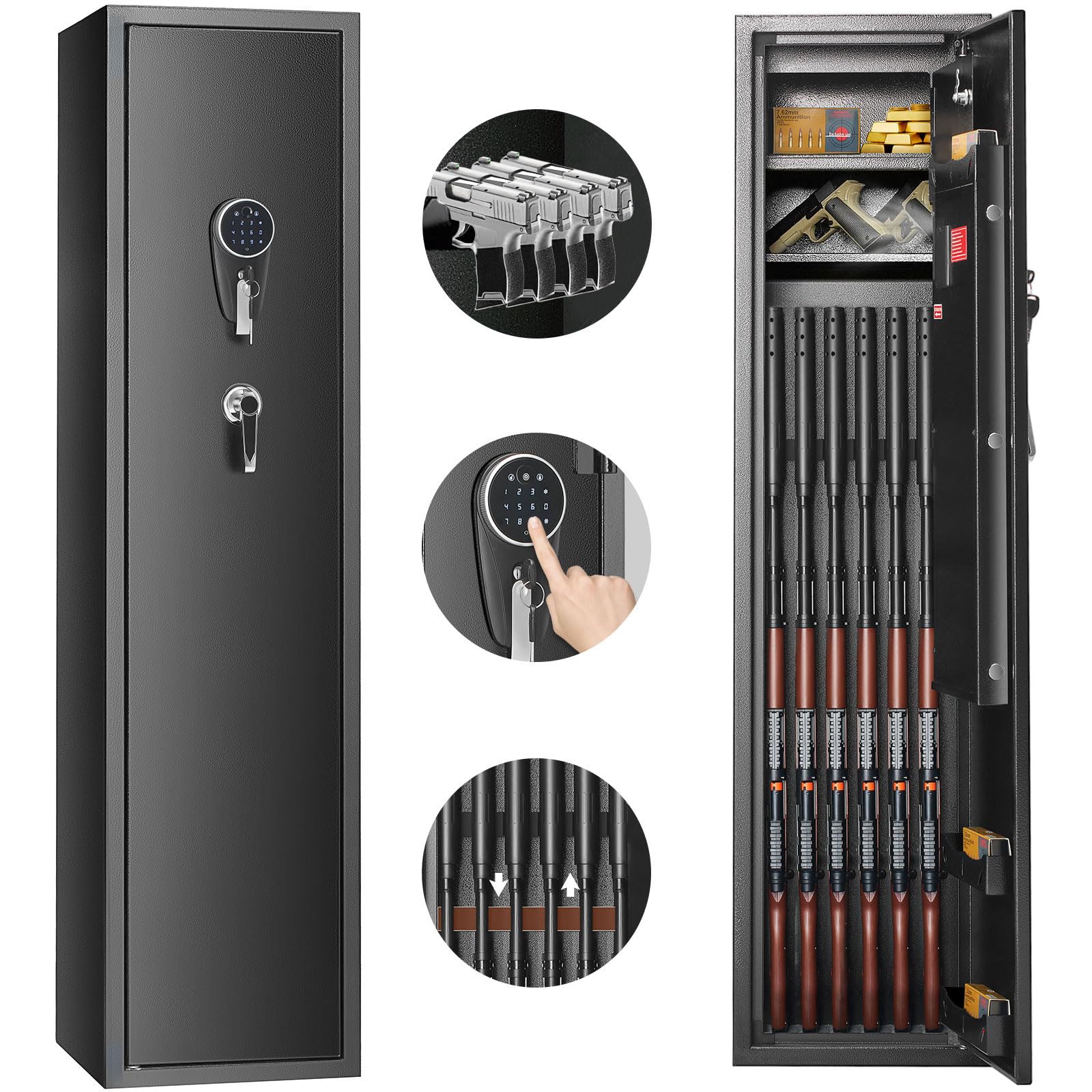 Buy VEVOR 6 s Safe, Safe with Fingerprint & Digital Keypad Lock ...