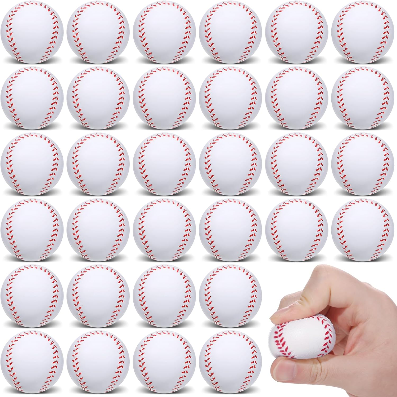 Amazon.com: WELLVO 36 Pack Baseball Party Favors, Mini Foam Baseballs ...