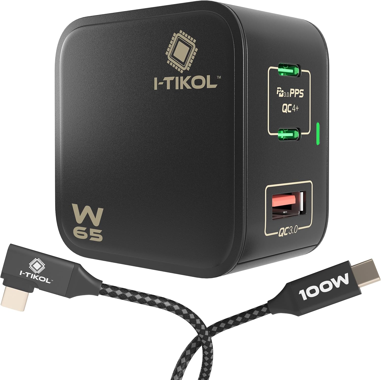 Amazon.com: I-TIKOL 65W USB C Charger Block 3 Port - Foldable GaN Fast ...