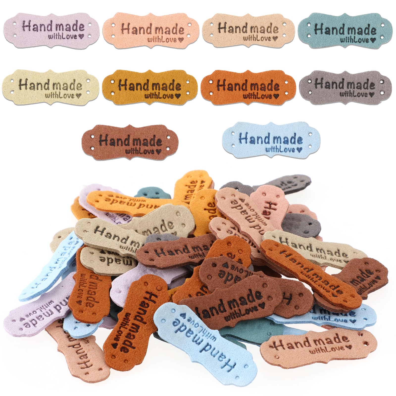 Amazon.com: Molain 60Pcs Handmade Sewing Labels, PU Leather Labels ...