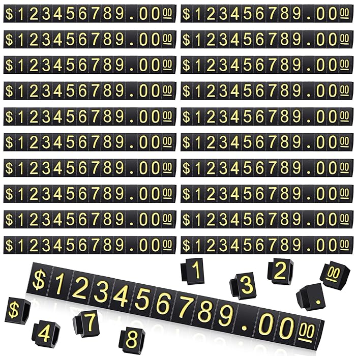 Buy 50 Sets Price Display Cube Number Letter Price Cube Adjustable ...