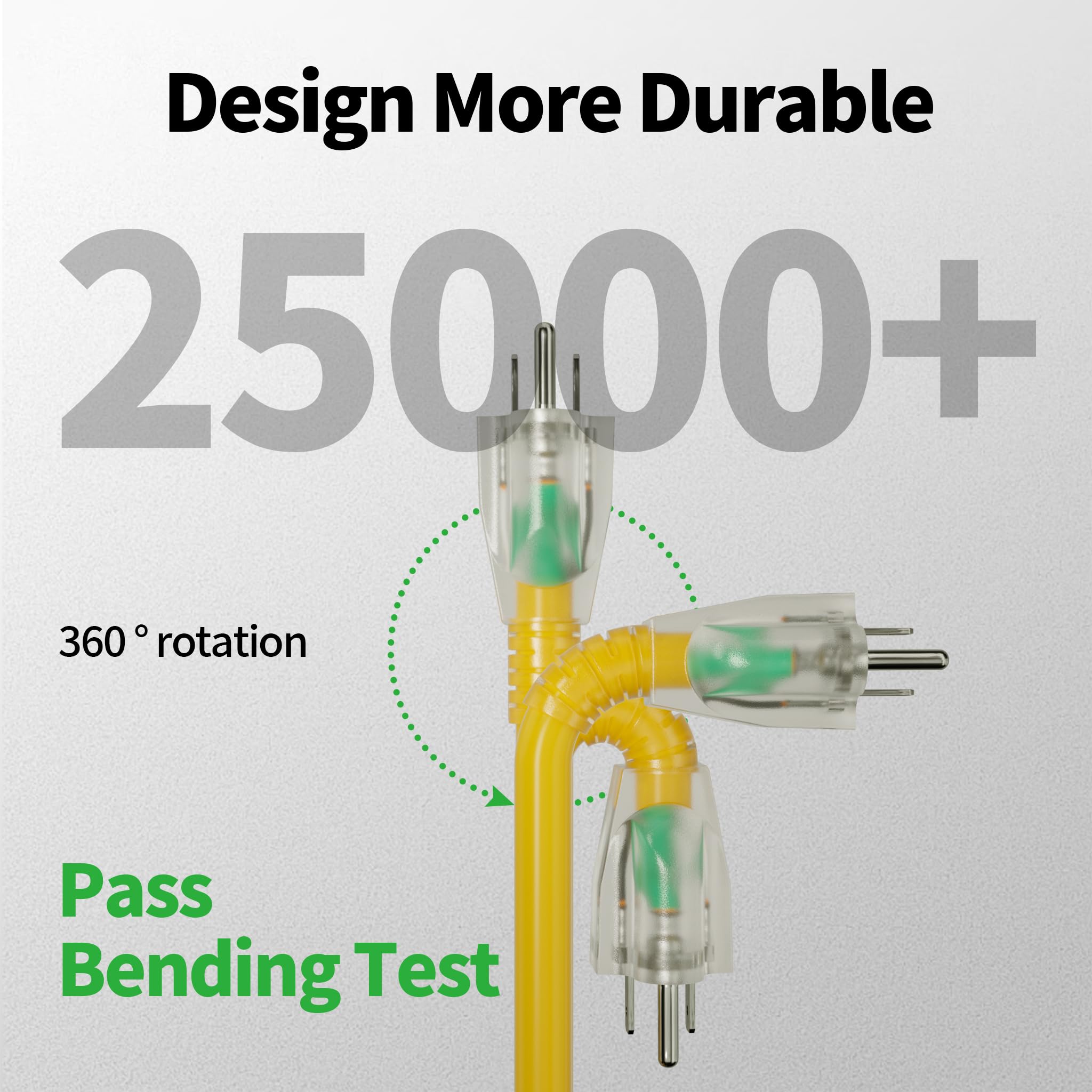 Snapklik.com : POWGRN 50 Ft 10AWG Outdoor Extension Cord Waterproof ...