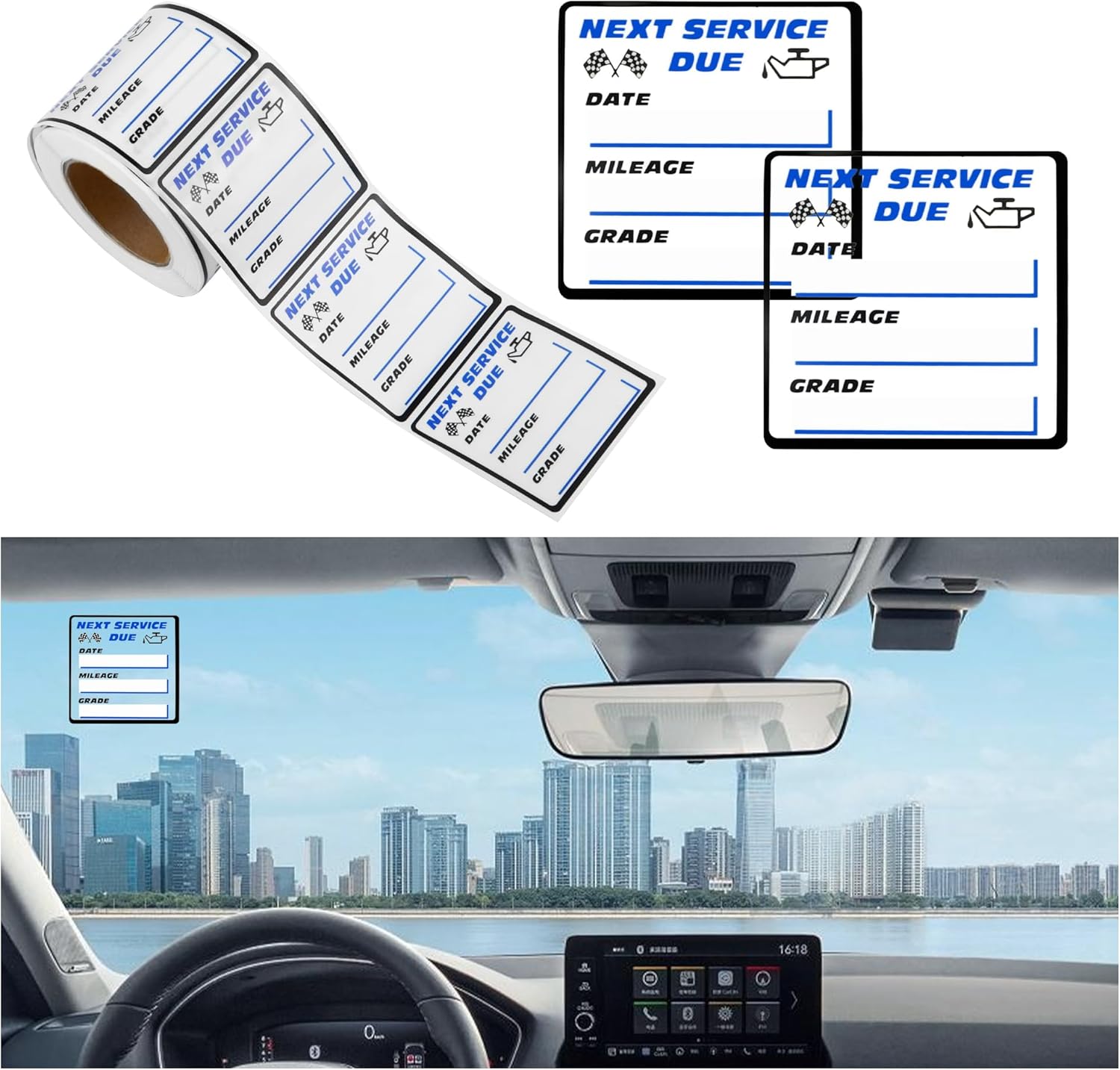Amazon.com: 300 PCS Car Oil Change Stickers - Next Service Due Sticker ...