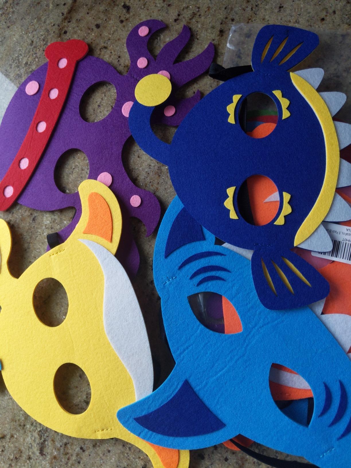 Amazon.com: 8 Assorted Ocean Animals Felt Masks for Kids Birthday Party ...