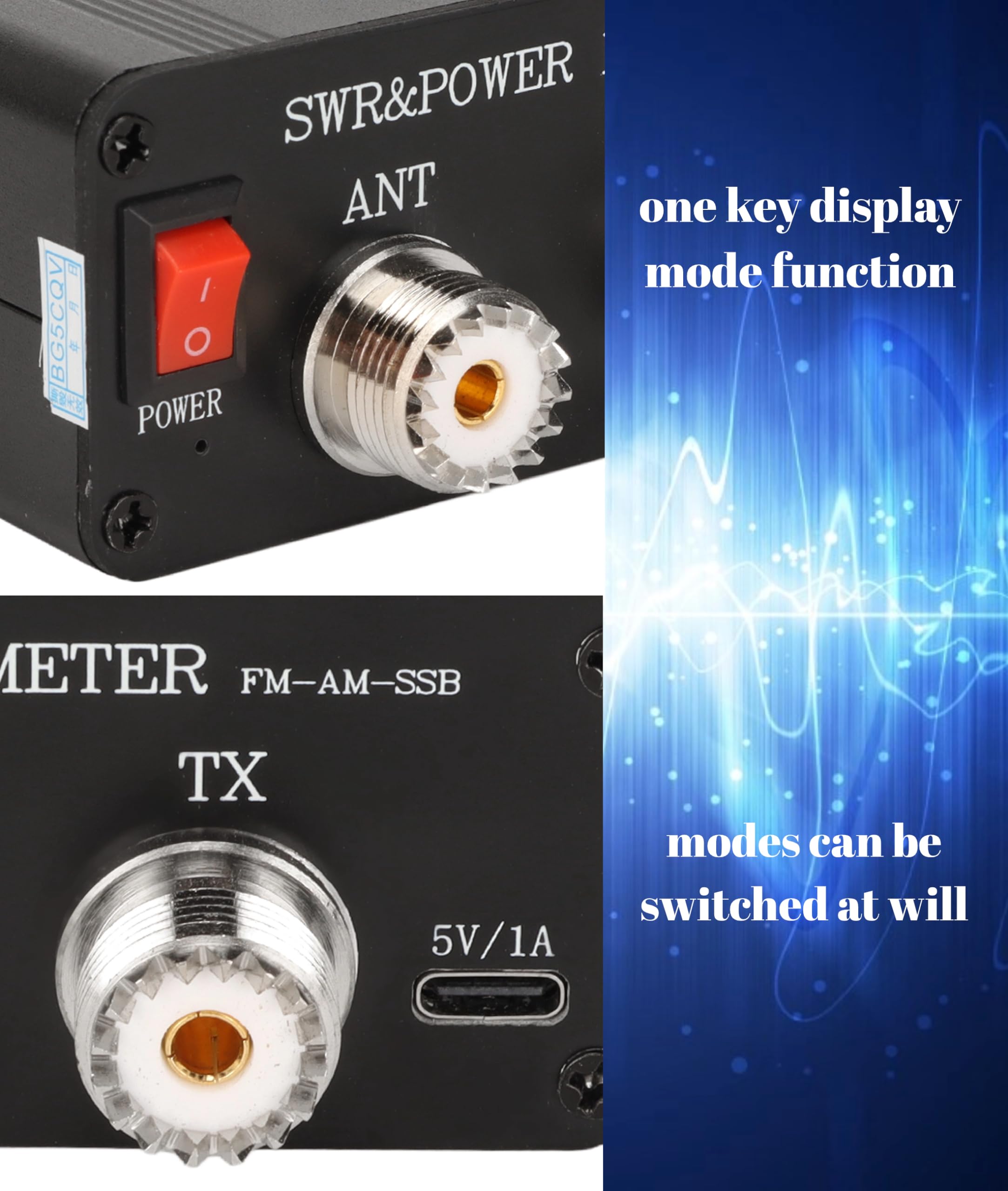 Digital Short Wave Standing Wave Meter, 1.8â€‘50MHz FM AM CW SSB Modes ...