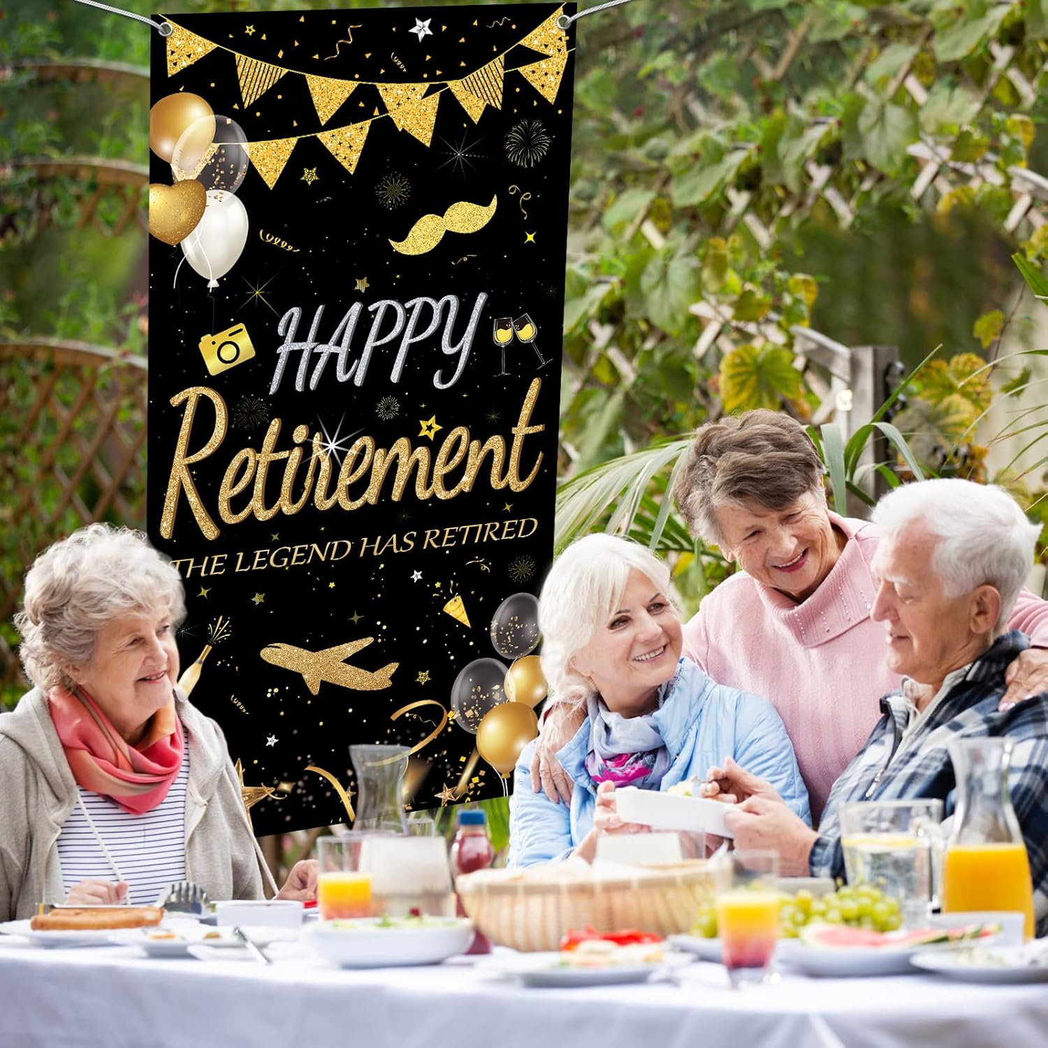 Extra Large Retirement Party Banner, Black and Gold, Nepal | Ubuy