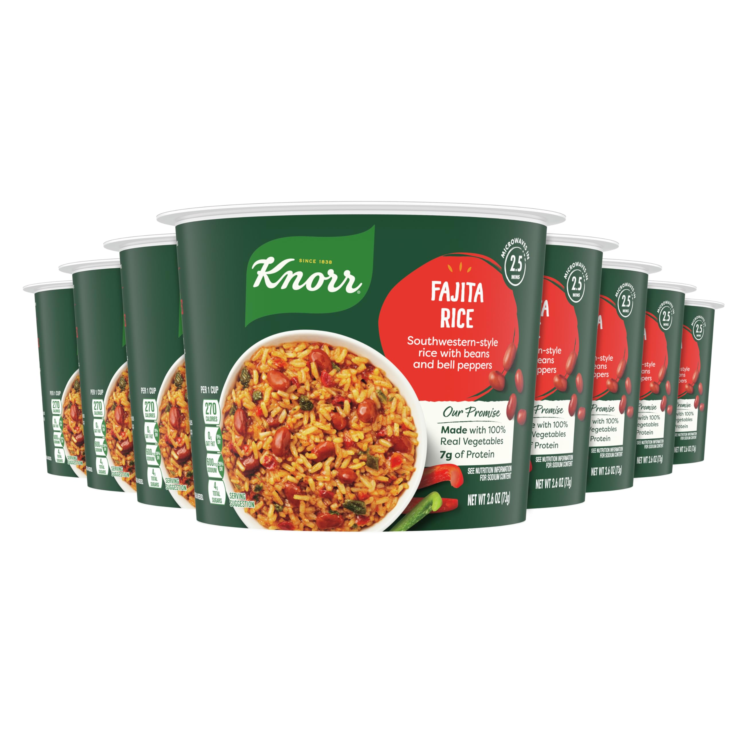 Amazon.com : Knorr Rice Cup Fajita Rice 8 ct Delicious Rice Dish No ...