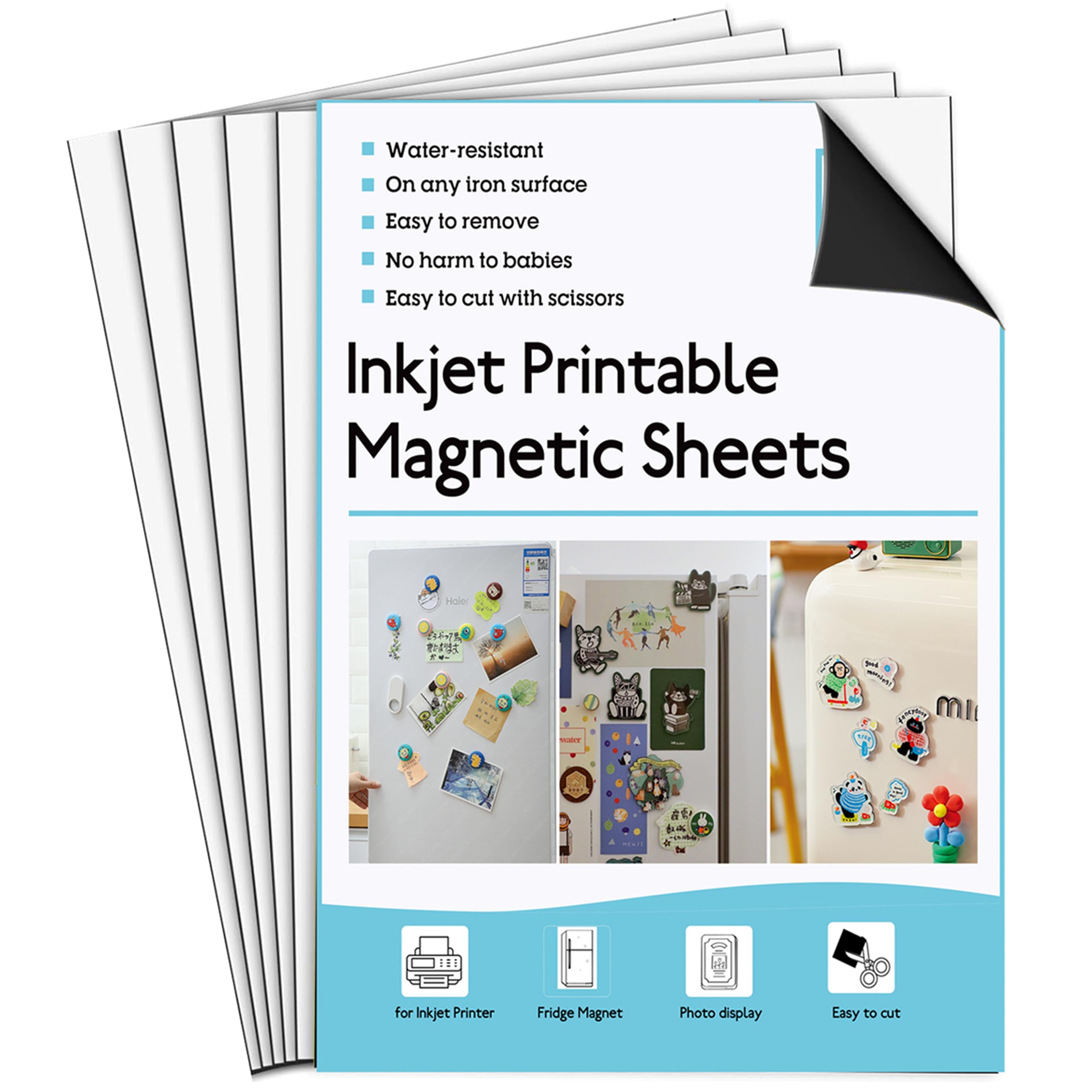 Amazon.com: Printable Waterproof Magnetic Sheets for Inkjet Printers ...