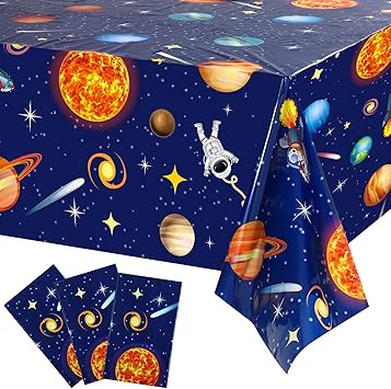 Amazon.com: Sumind 3 Pieces Space Tablecloth Decorations Plastic Outer ...