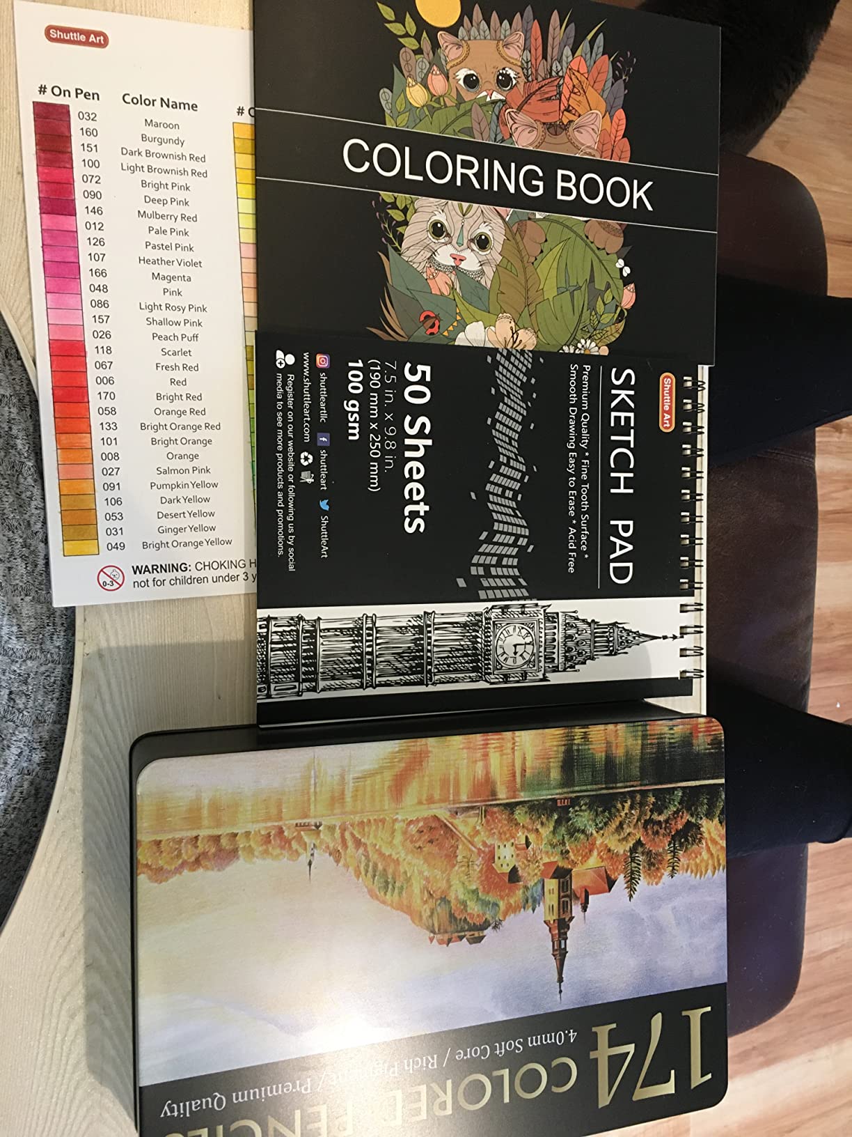 Shuttle Art 174 Colours Professional Colouring Pencils, Soft Core ...