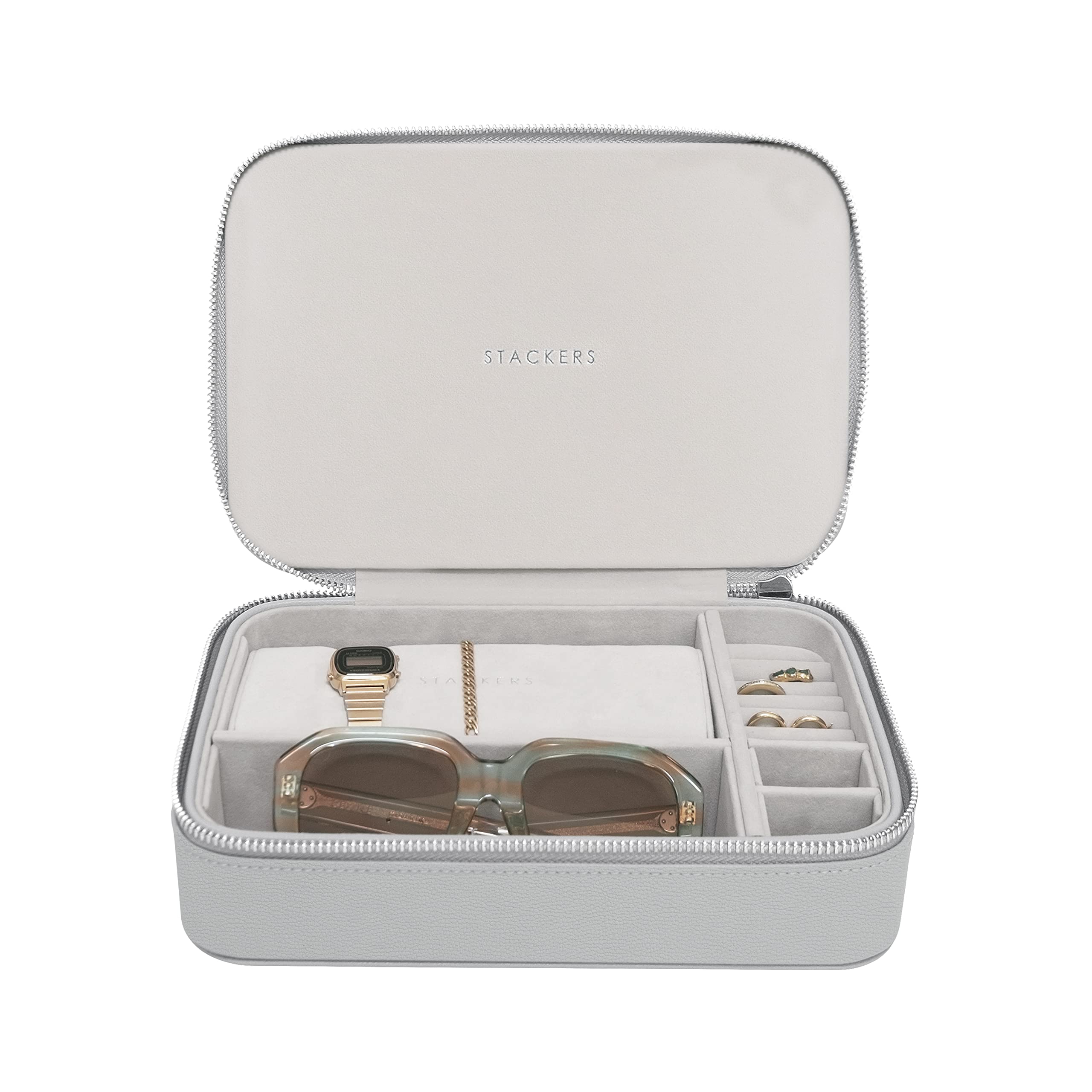 Stackers Pebble Grey Travel Jewellery & Accessories Box : Amazon.co.uk ...