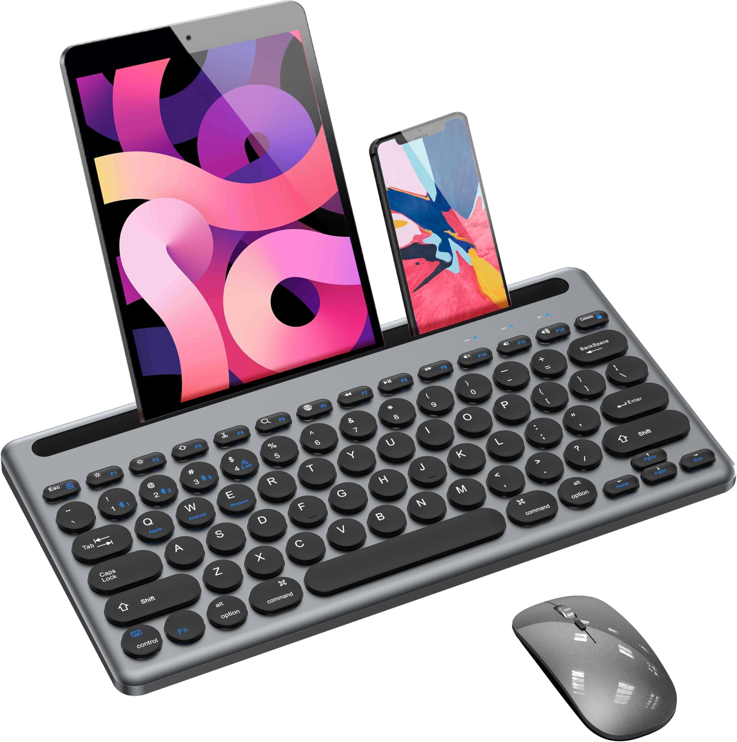 Amazon.co.jp: bluetoothキーボード ワイヤレス タブレット用キーボード スマホ用 無線 キーボード マルチペアリング 2台同時接続可能 USB充電式 コンパクト かわいい ...