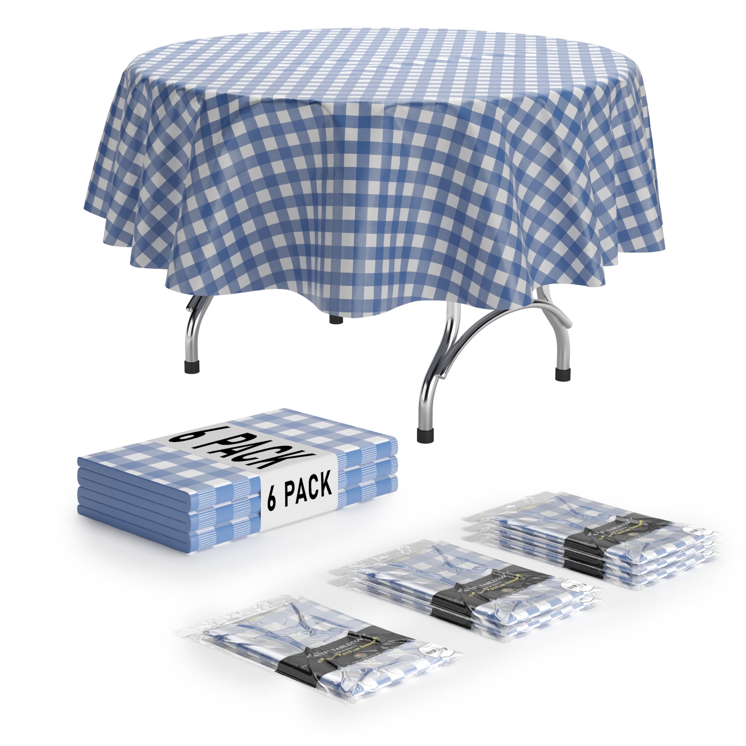 Snapklik Picnic Table Cover 6 Pack Premium Round Plastic