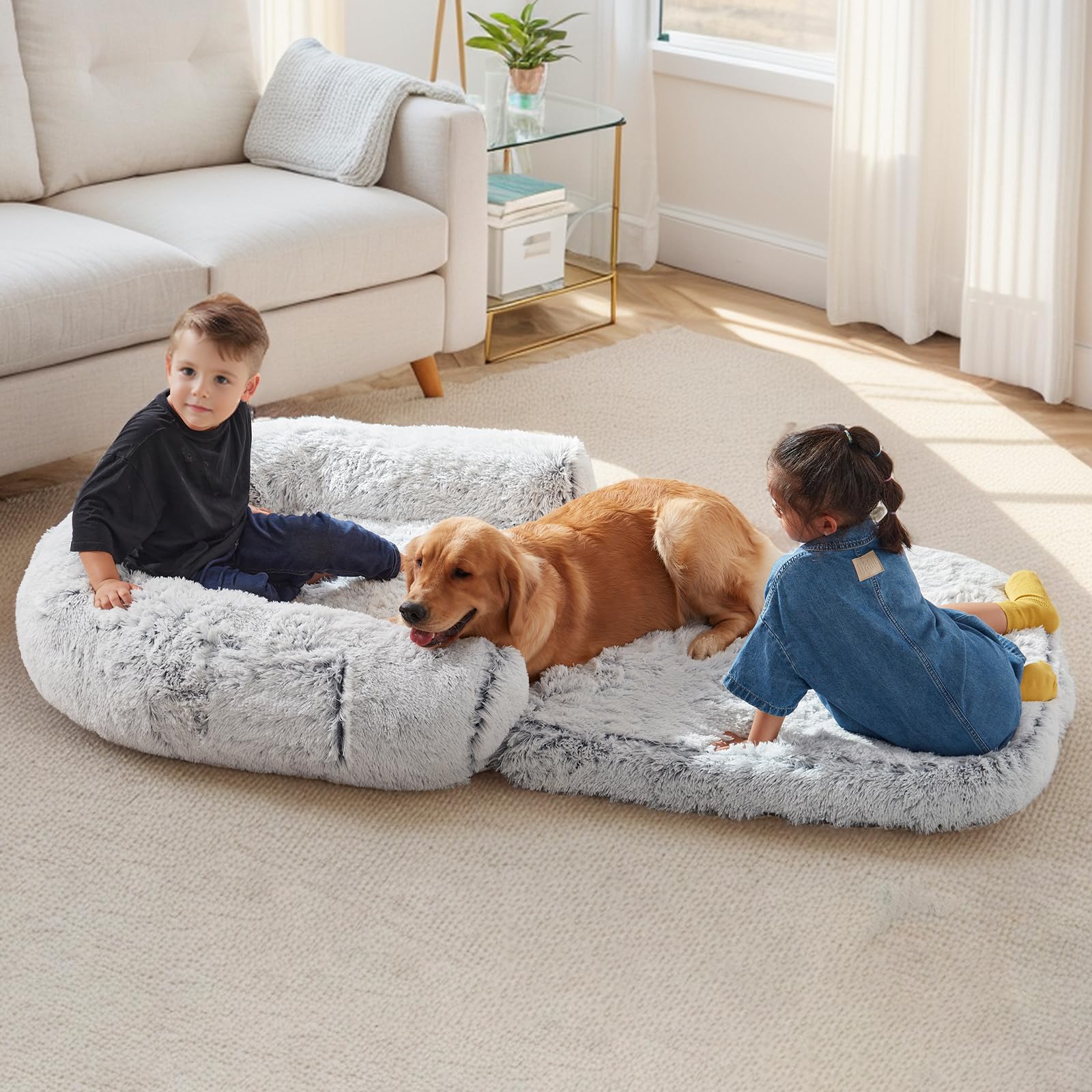 Amazon.com : YAEM Foldable Human Dog Bed, Grey, with Orthopedic Foam ...