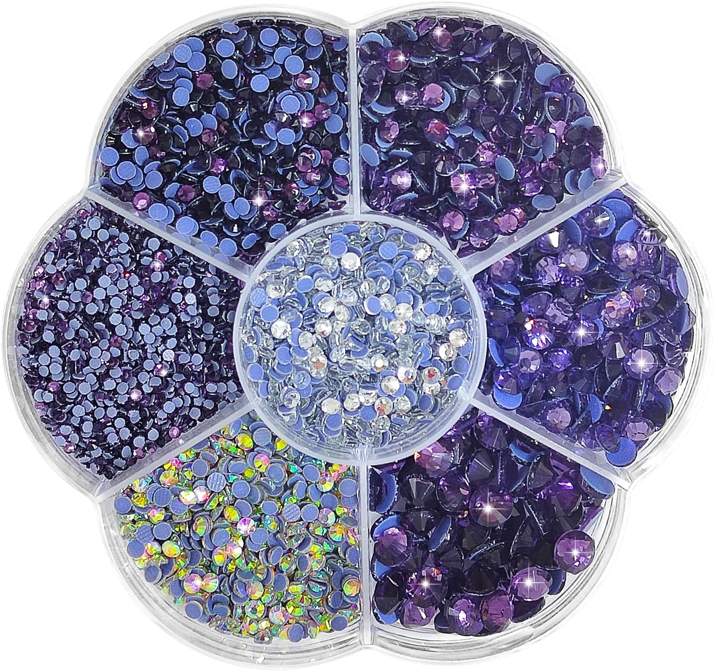 Amazon.com: qiipii 3060PCS Purple Violet Resin Crystal Rhinestones for ...