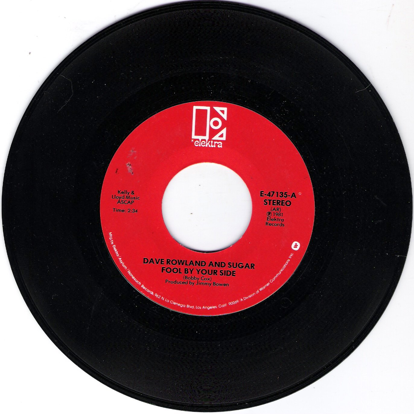 Dave Rowland and Sugar - Fool By Your Side / Don't Let Our Dreams Die ...