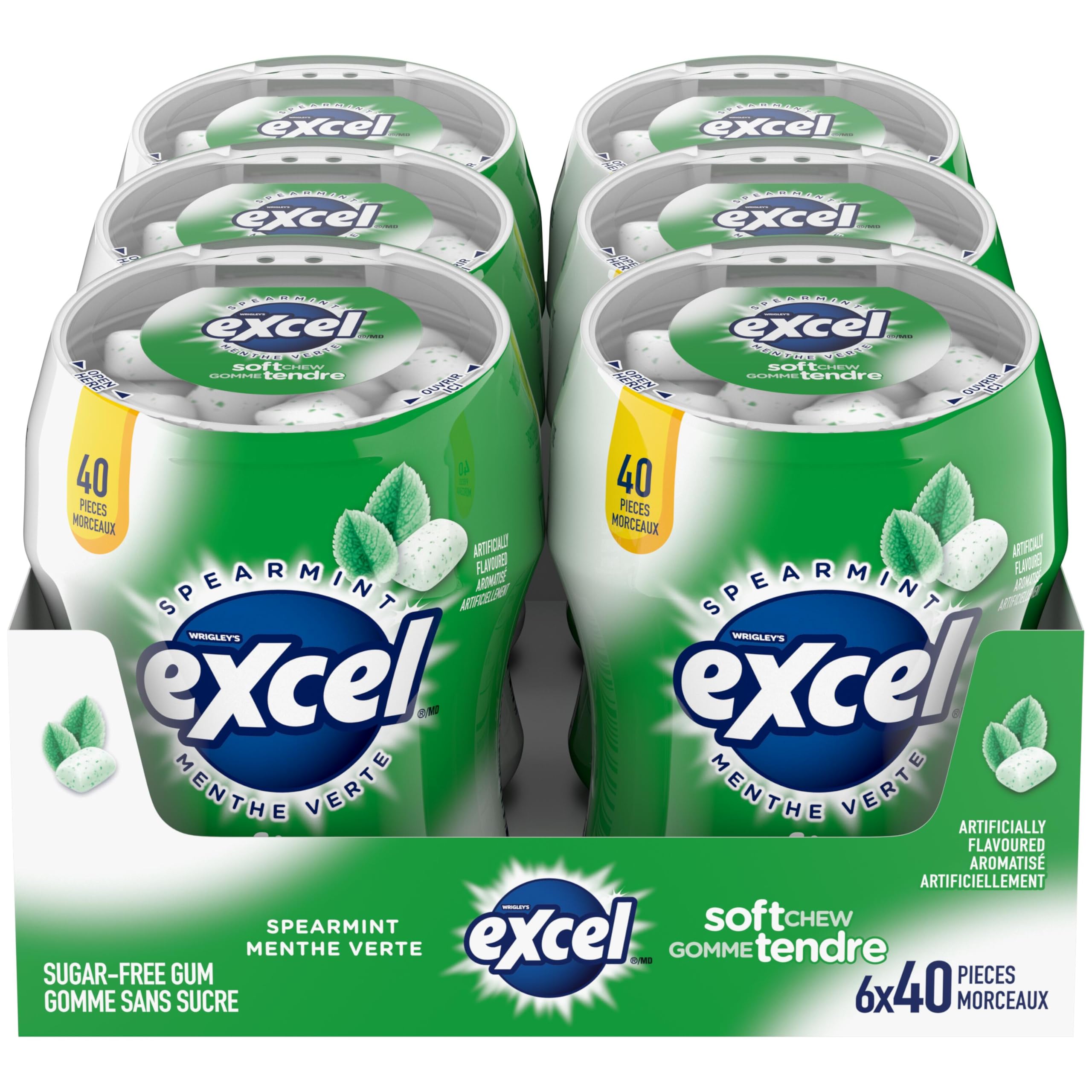 Snapklik.com : EXCEL, Spearmint Flavoured Sugar Free Soft Chew Gum, 40 ...