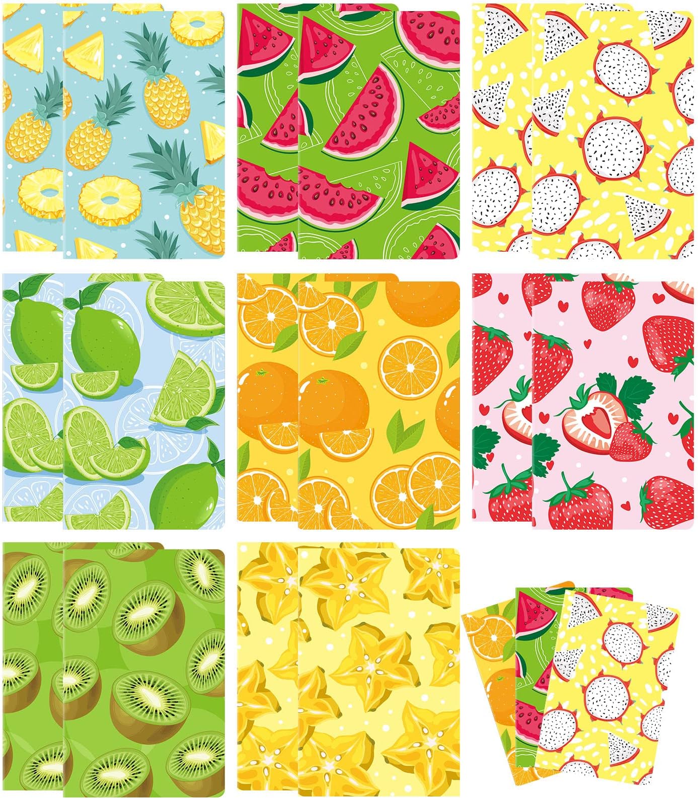 Amazon.com : Faccito 16 Pcs Fruit Notebook Bulk Fruit Party Mini ...