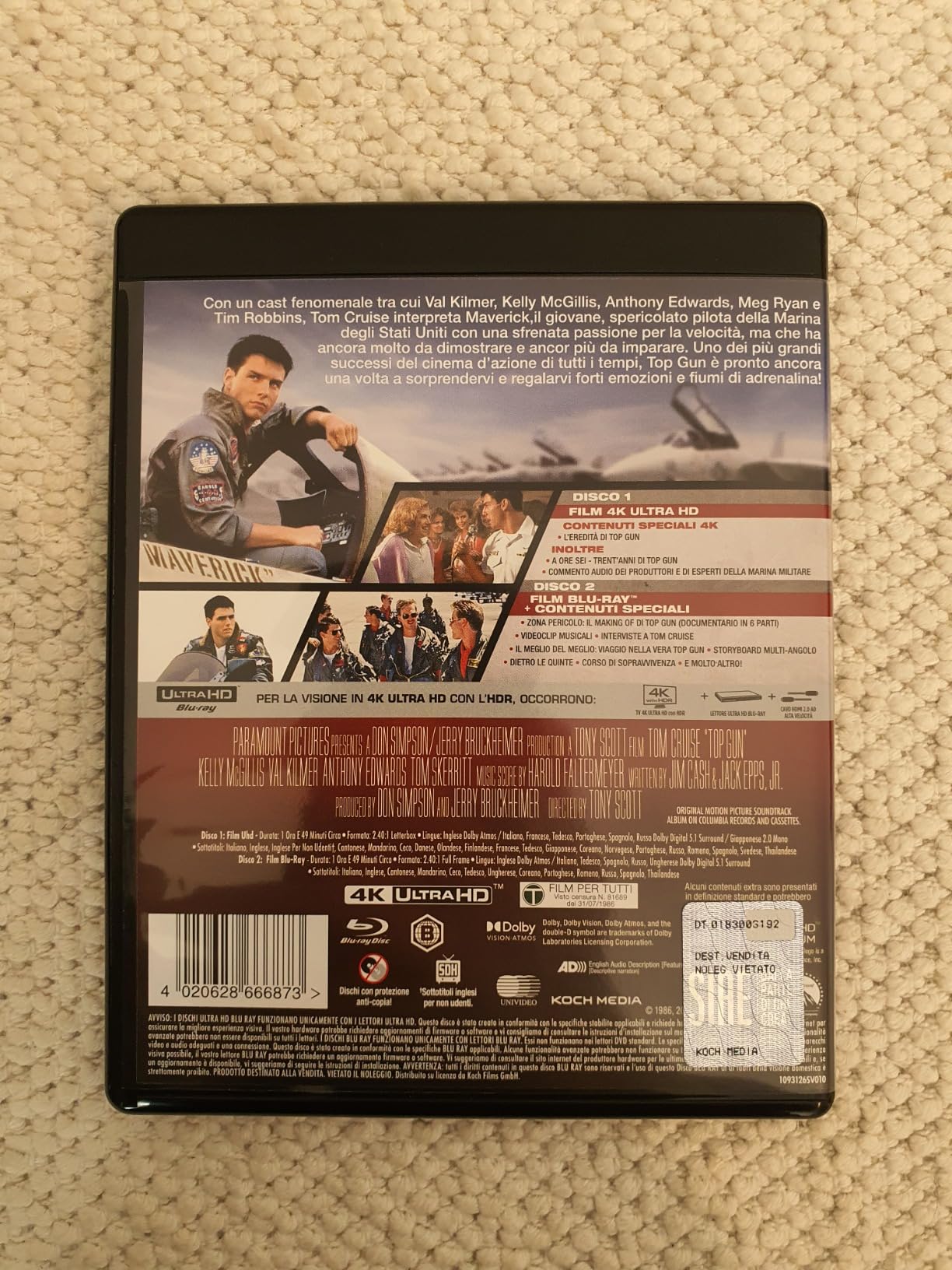 Top Gun Retro (4K Ultra-HD + Blu-ray + gift): Amazon.it: Tom Cruise ...