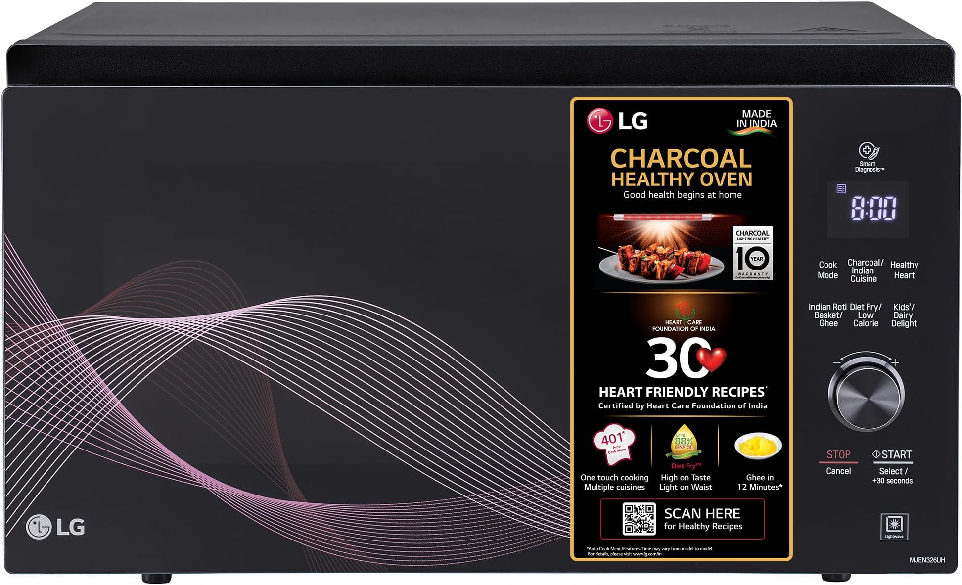 LG 32 L Charcoal Convection Healthy Heart Microwave Oven (MJEN326UH ...