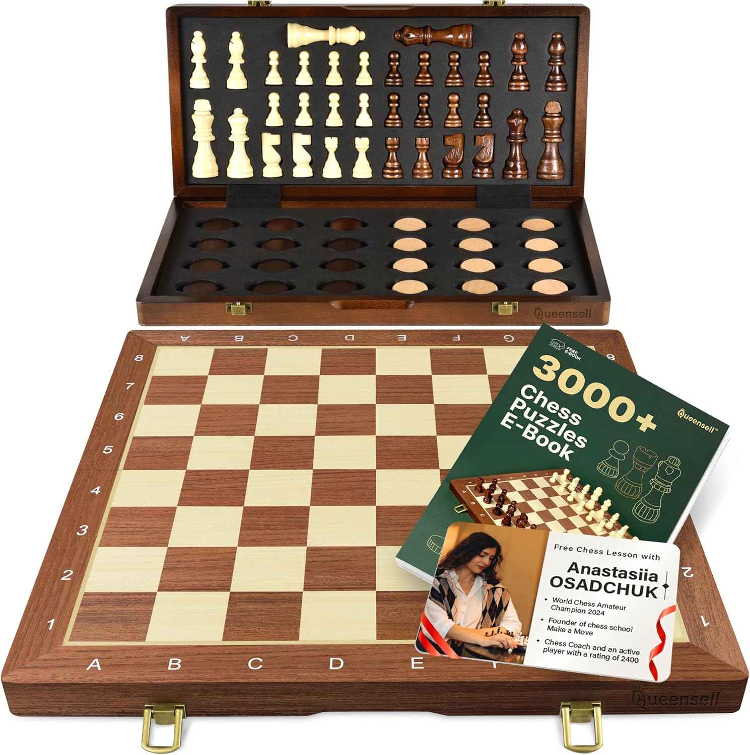 Amazon.com: 15-Inch Magnetic Chess Set - 2 in 1 Chess and Checkers ...