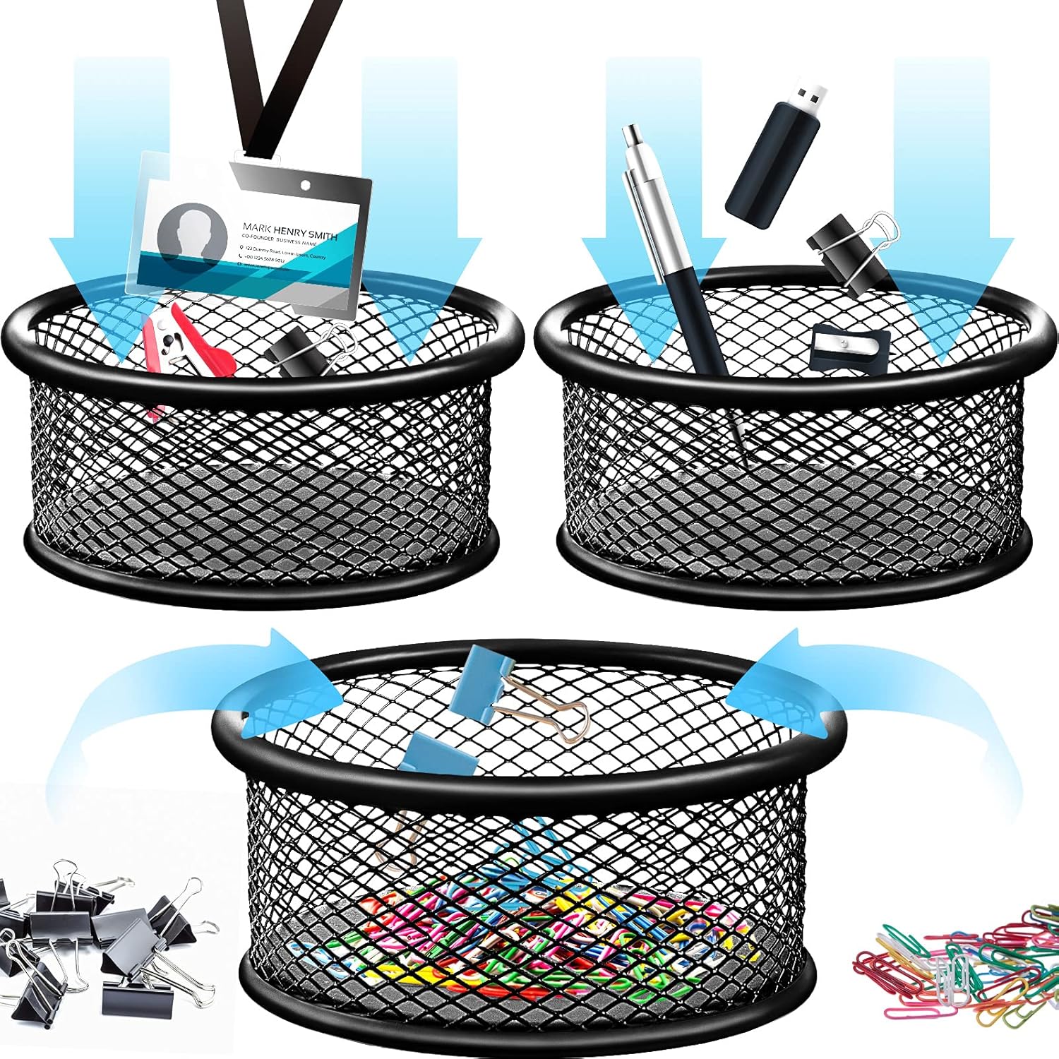 Amazon.com : Zonon Paper Clip Holder Mesh Paper Clip Holders Paper Clip ...